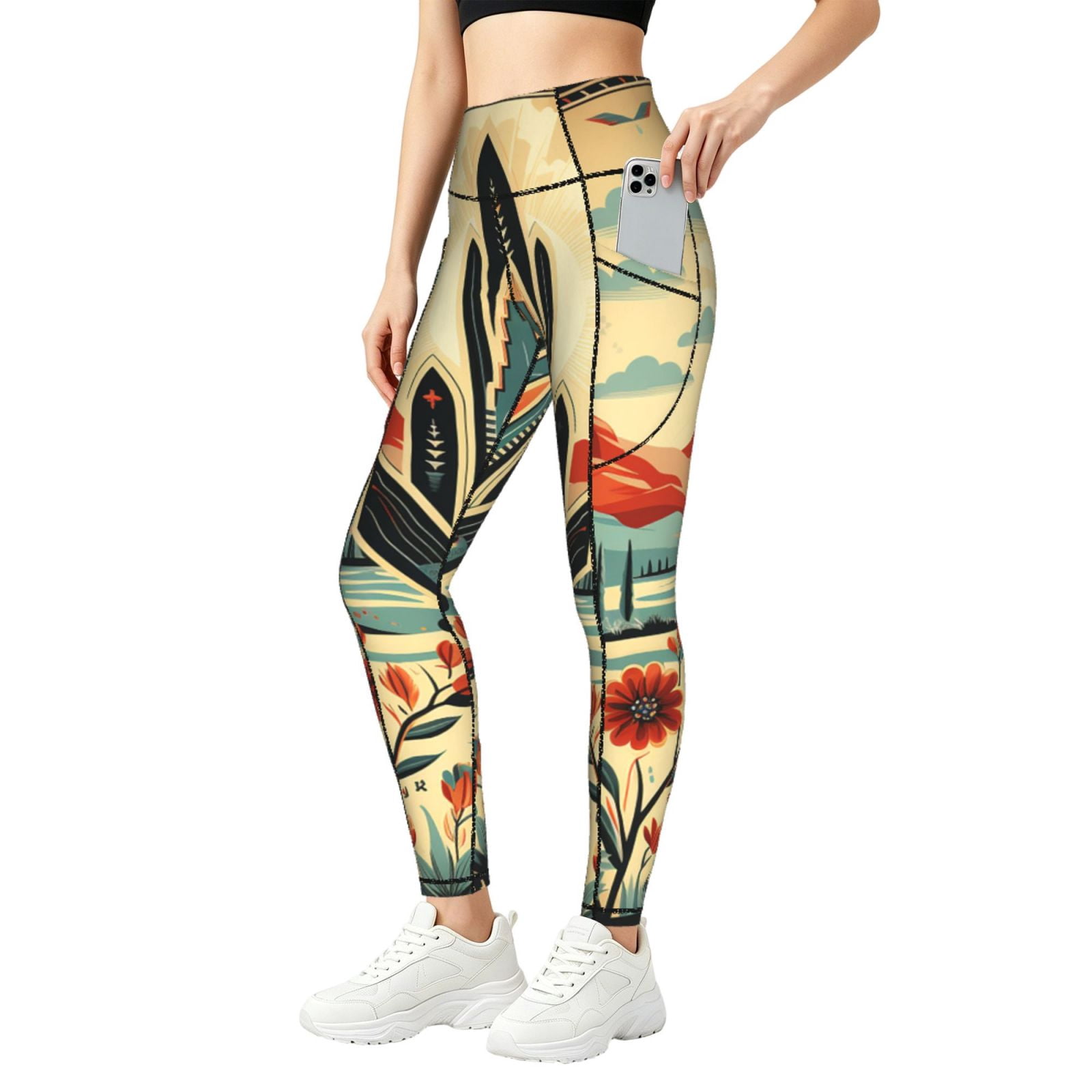 Baggy Yoga Pants Workout Athletic Gym Leggings Tummy Control Tights ...