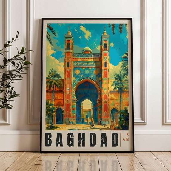 Baghdad Iraq Travel Print, Middle East Wall Art Print, Unframed Canvas ...