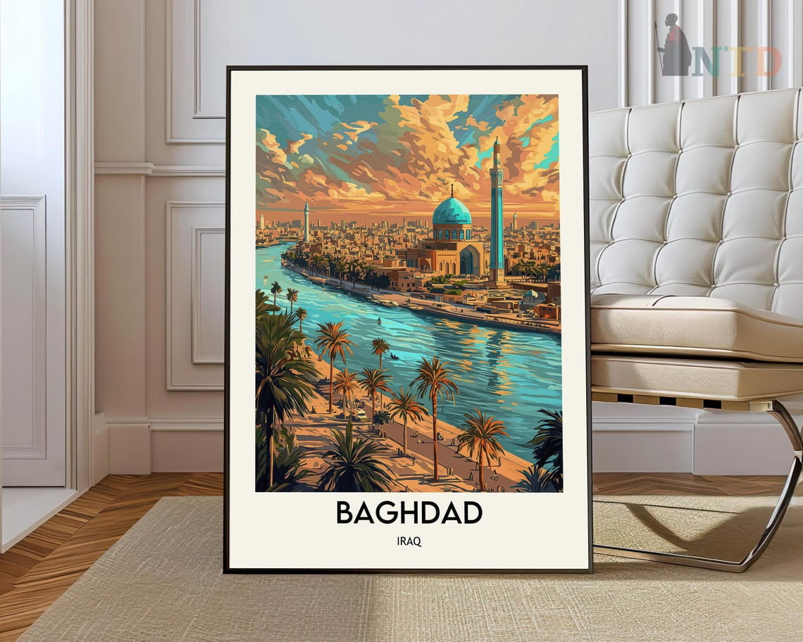 Baghdad Poster, Baghdad Travel Print, Islamic Decor, Tropicaliraq Decor ...