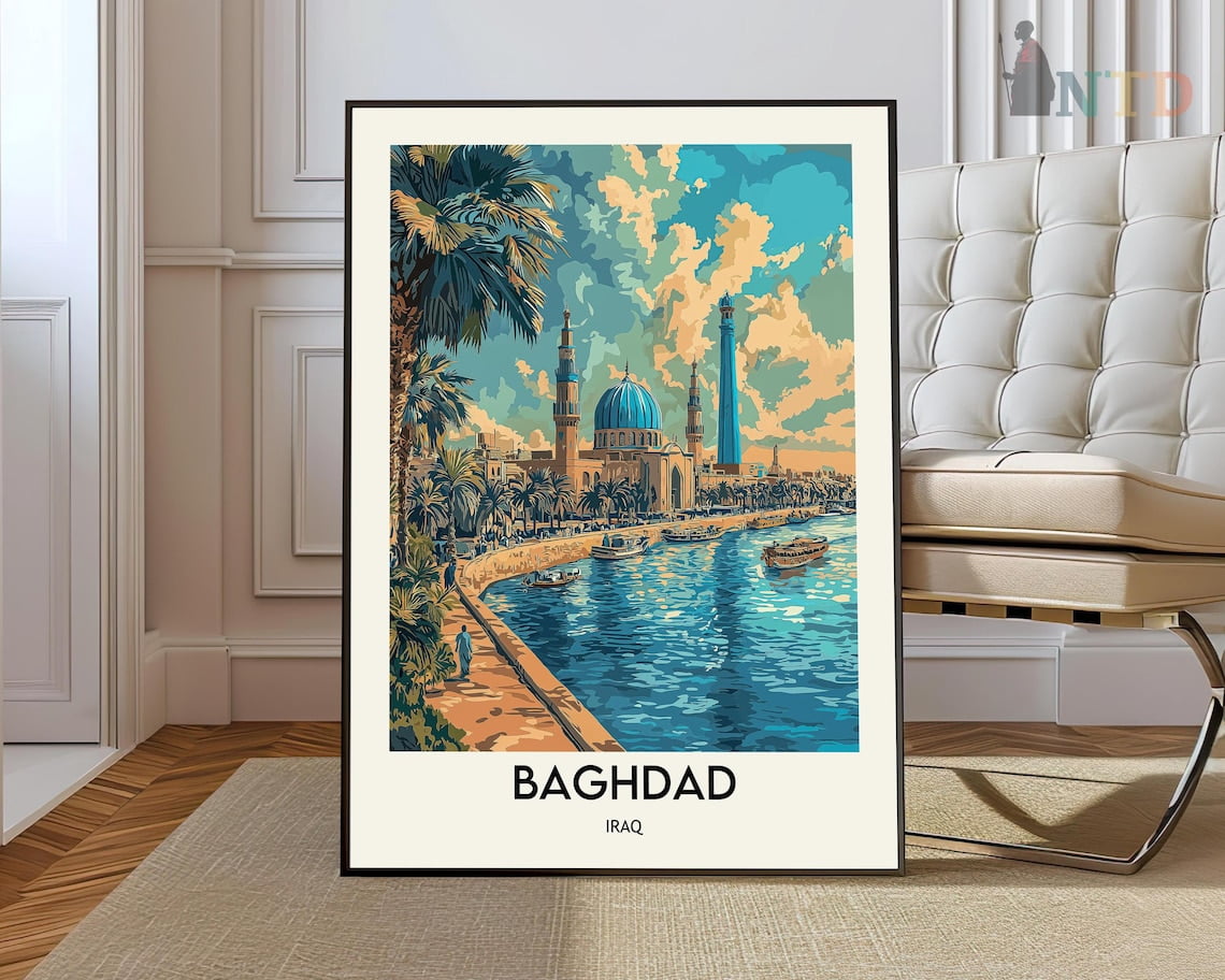 Baghdad Poster, Baghdad Travel Print, Islamic Decor, Tropicaliraq Decor ...