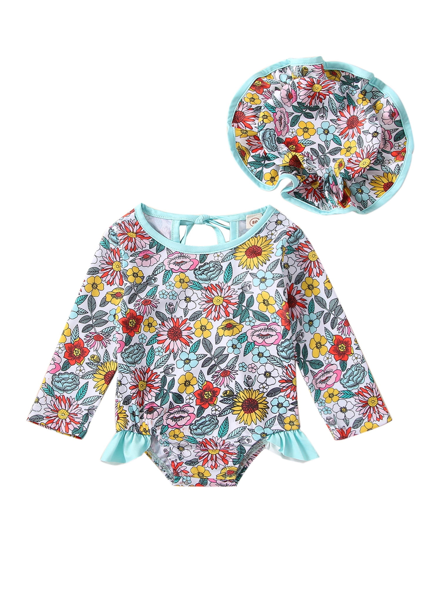 Bagilaanoe 1-5T Baby Girl One Piece Swimsuits Kids Zipper Rush Guard ...