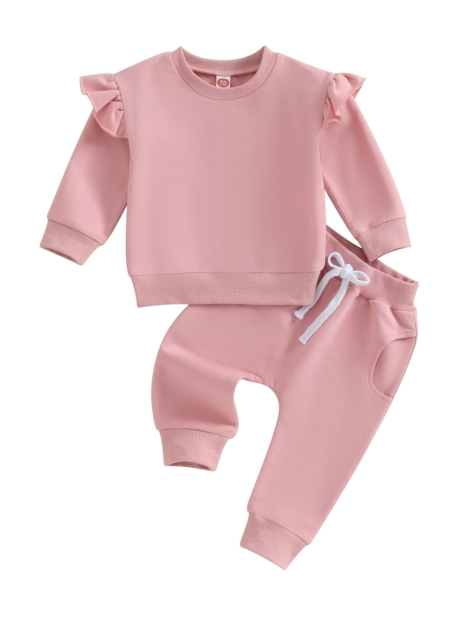 Bagilaanoe 2PCS Baby Girl Pants Set Newborn Long Sleeve Sweatshirt ...