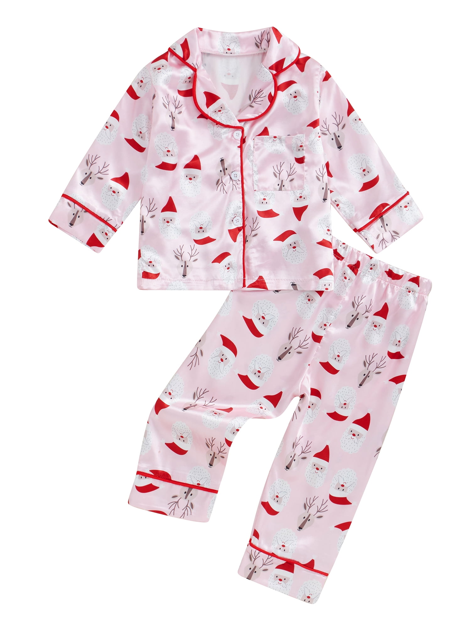 Bagilaanoe 2Pcs Little Girl Christmas Pajamas Set for Toddler Print ...