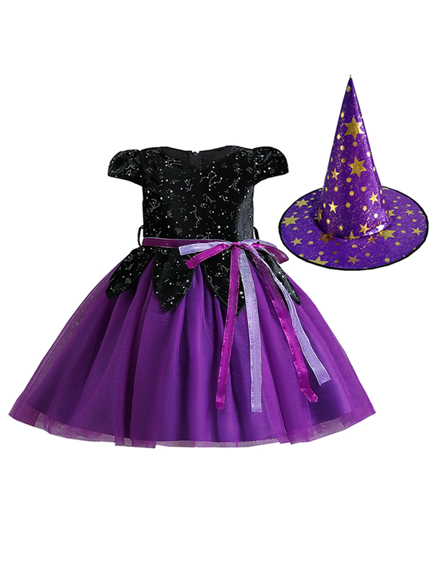 Bagilaanoe 2Pcs Little Girl Halloween Costume Short Sleeve Stars Print ...