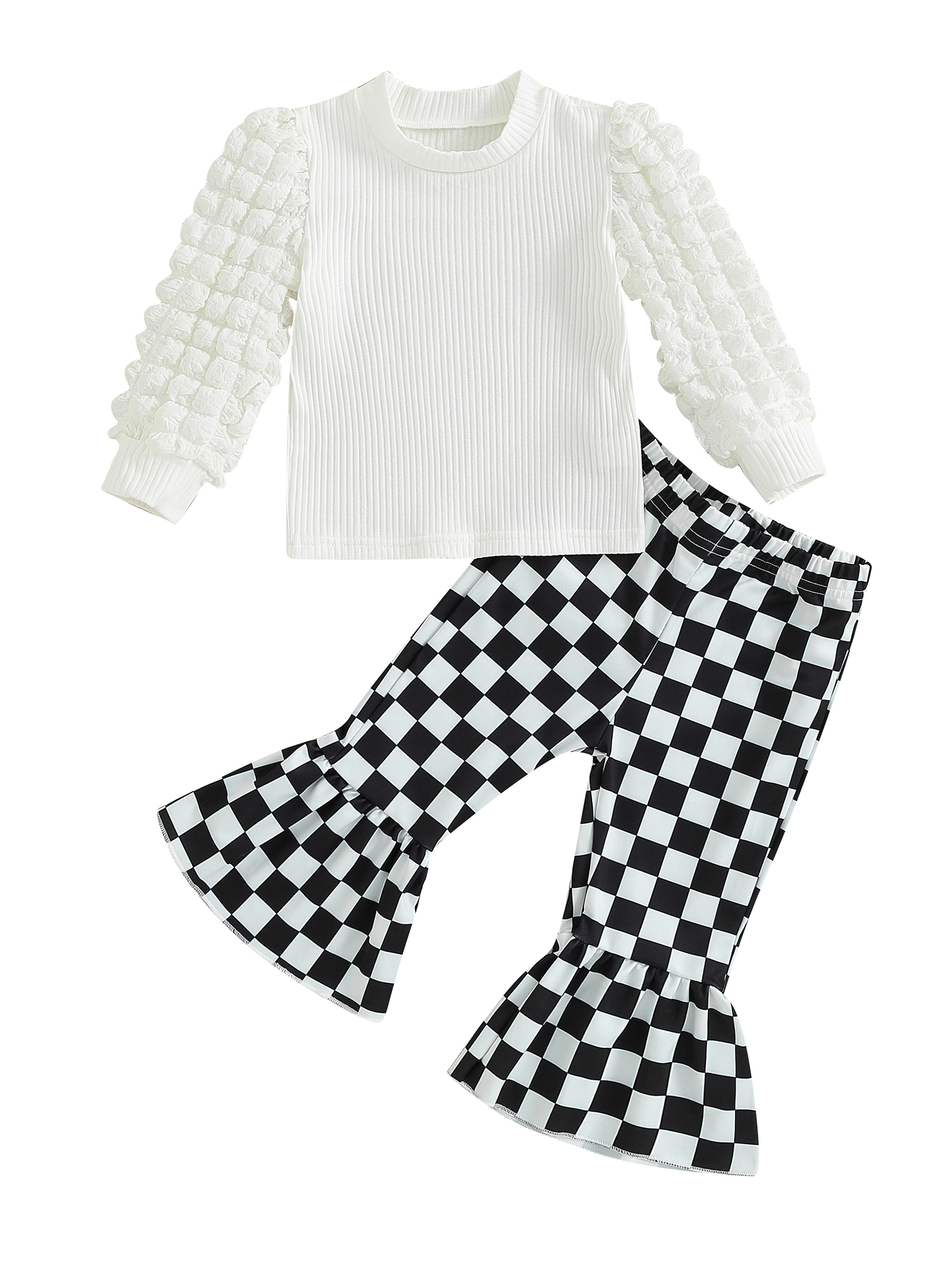 Bagilaanoe 2Pcs Little Girl Spring Clothing Sets Toddler Long Sleeve T ...