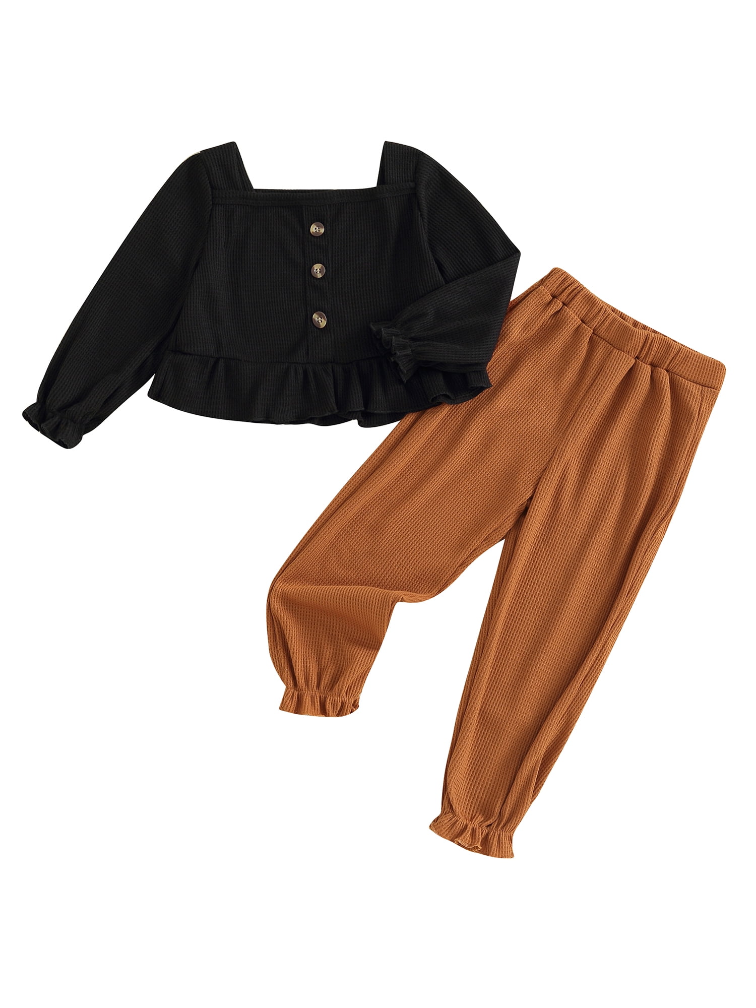 Bagilaanoe 2Pcs Little Girls Fall Clothing Sets Toddler Long Sleeve ...