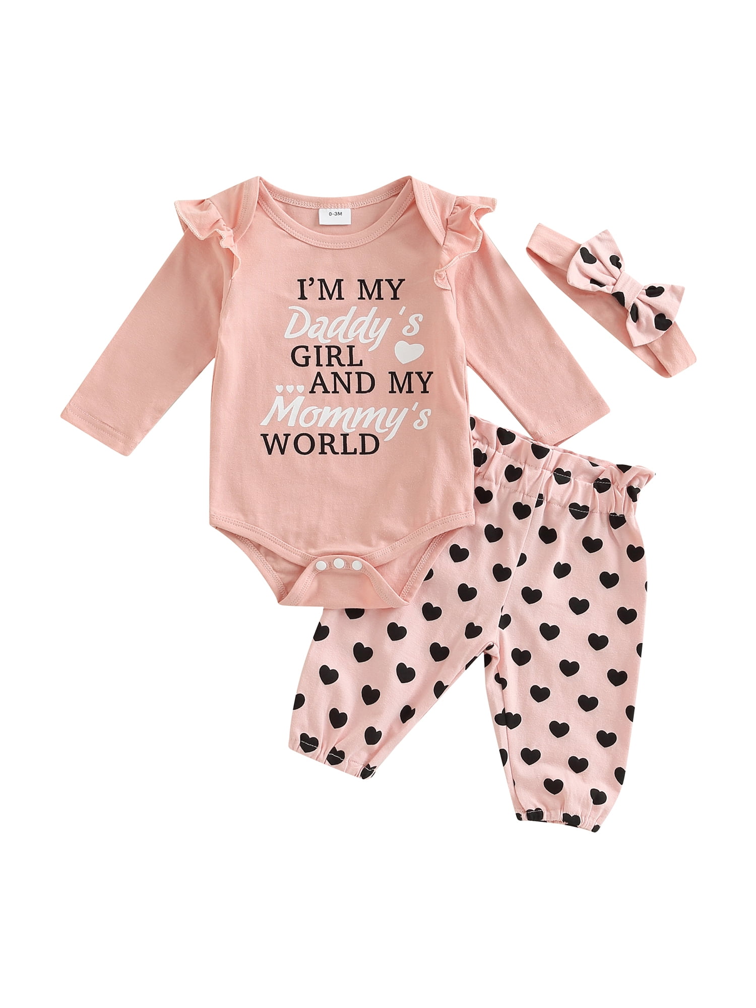 Bagilaanoe 2Pcs Newborn Baby Girl Long Pants Set Letters Print Long ...