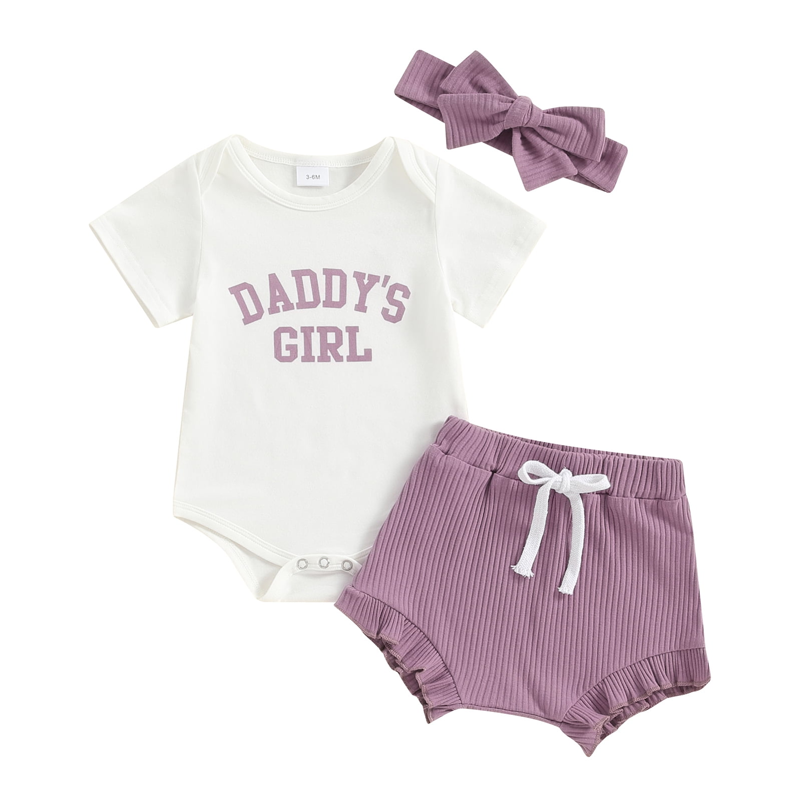 Bagilaanoe 2pcs Newborn Baby Girl Shorts Set Short Sleeve Letter Print Romper Tops + Shorts ...