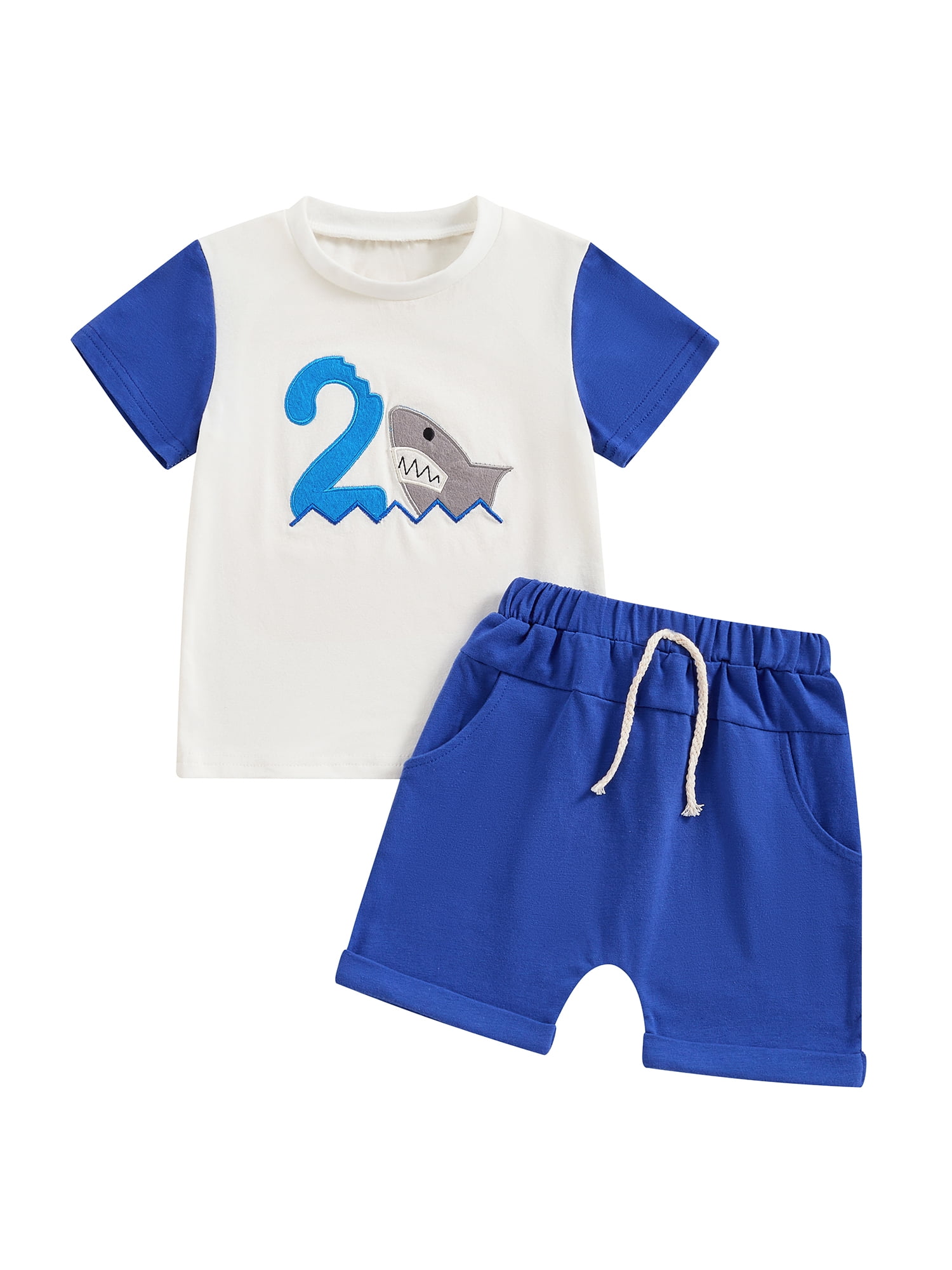 Bagilaanoe 2pcs Toddler Baby Boy Birthday Outfits Shorts Set Short ...