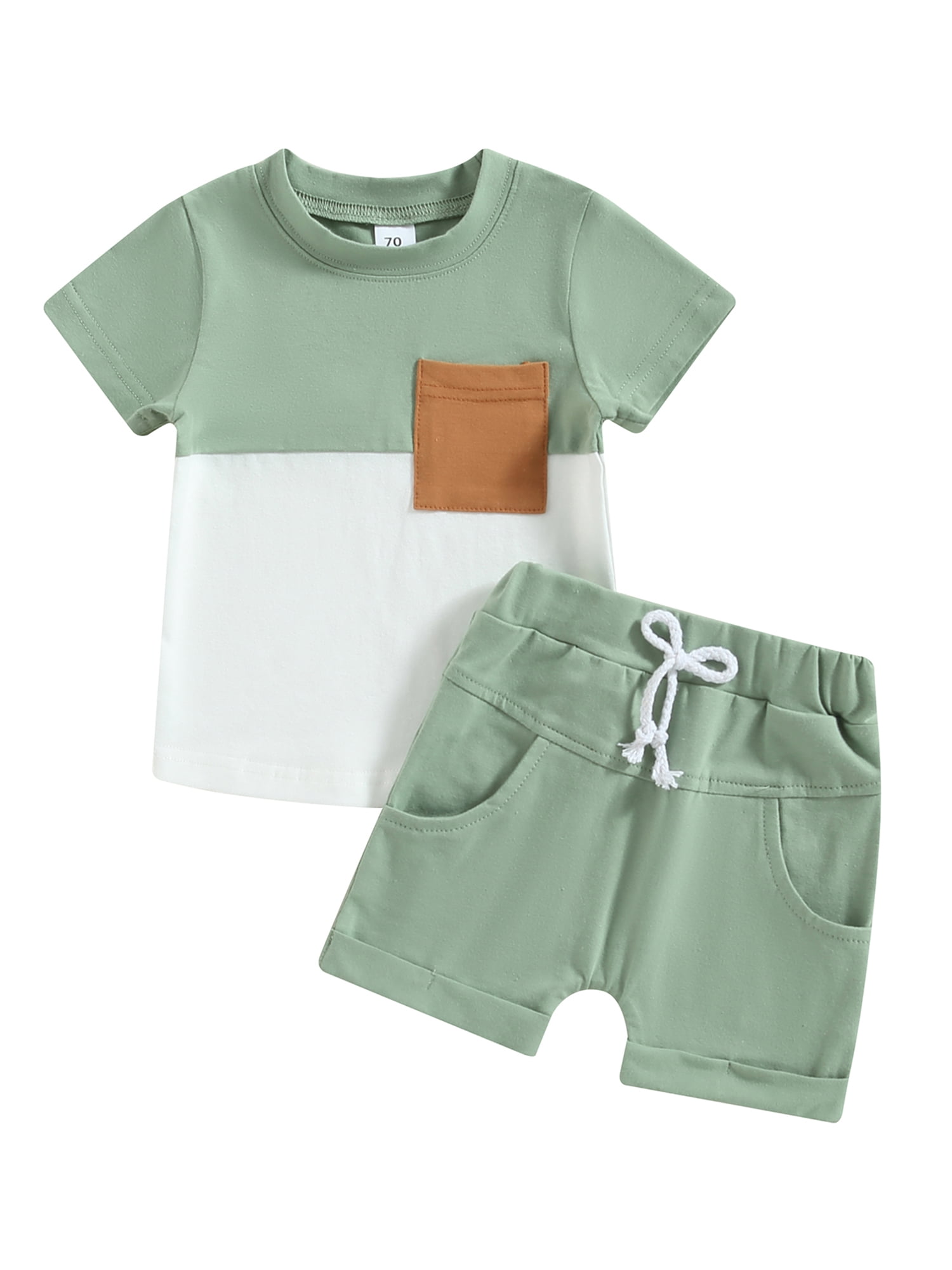 Bagilaanoe 2pcs Toddler Baby Boy Short Pants Set Short Sleeve Contrast ...