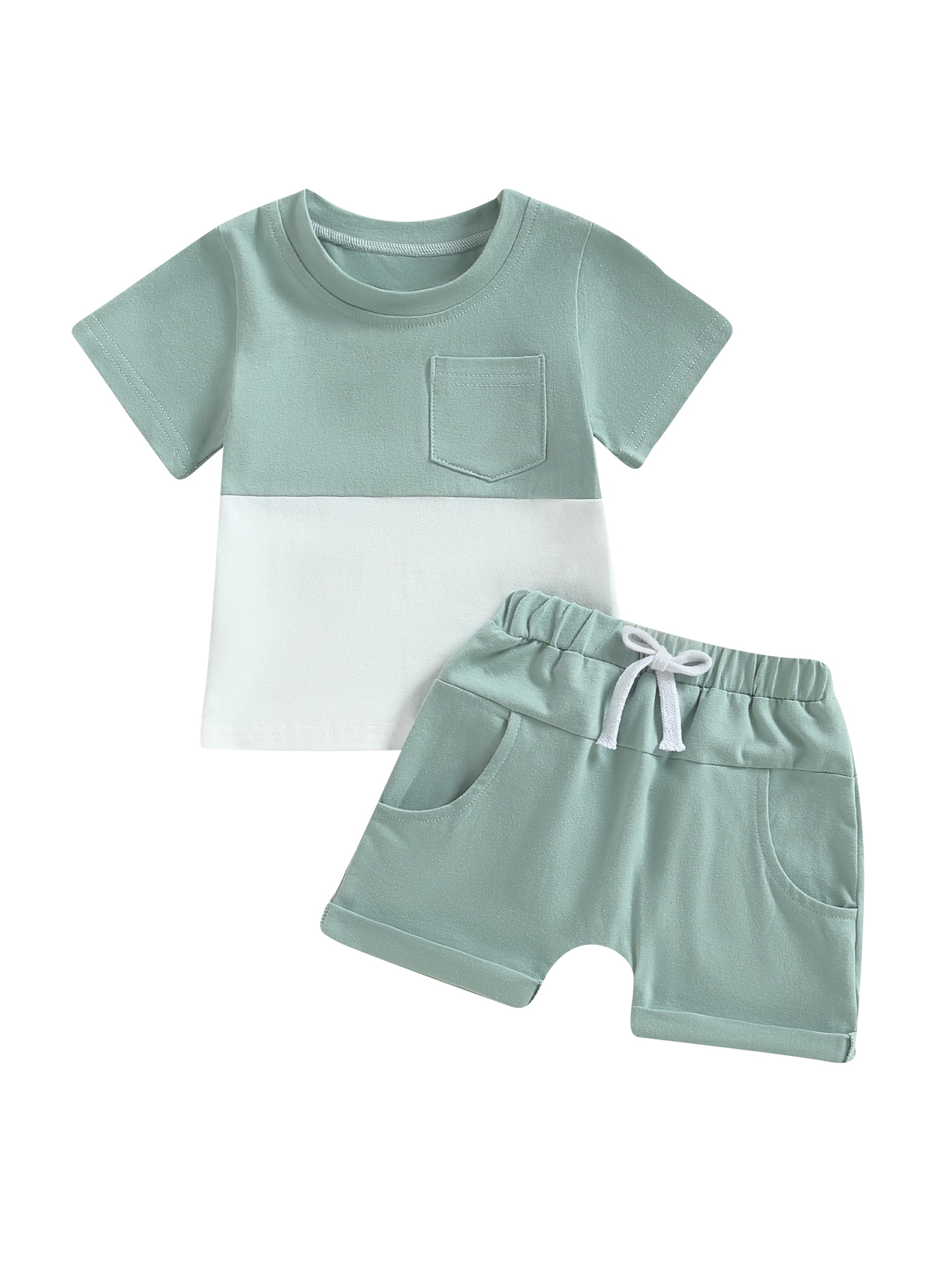 Bagilaanoe 2pcs Toddler Baby Boy Short Pants Set Short Sleeve Patchwork ...