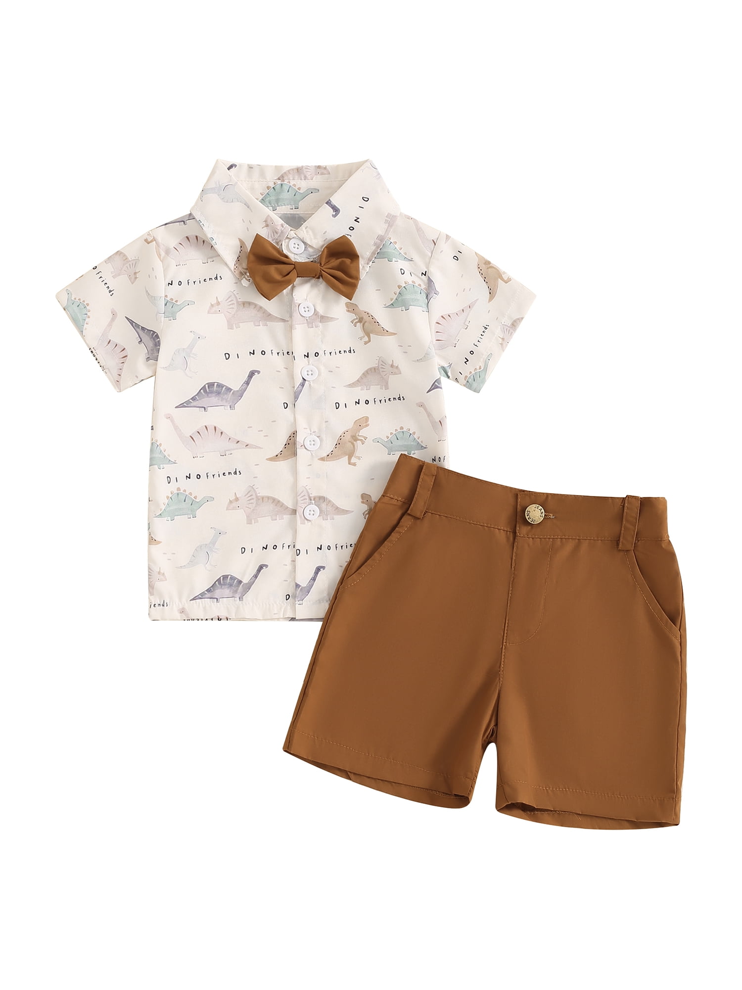 Bagilaanoe 2pcs Toddler Baby Boy Shorts Set Short Sleeve Print Shirt ...