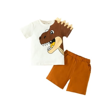 DNDKILG Toddler Baby Children Boy Summer Short Sleeve Cartoon Print T ...