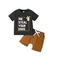 Bagilaanoe 2pcs Toddler Easter Outfits Baby Boy Shorts Set Short Sleeve ...