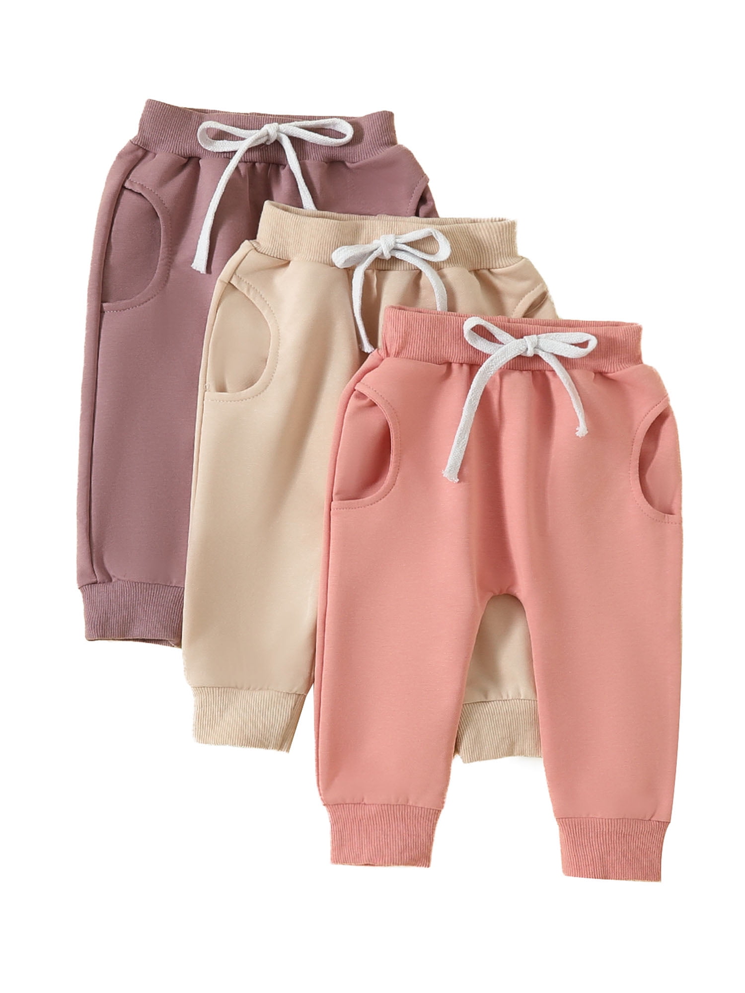 Bagilaanoe 3-Pack Toddler Babies Girls Joggers Pants 6M 12M 18M 2T 3T ...