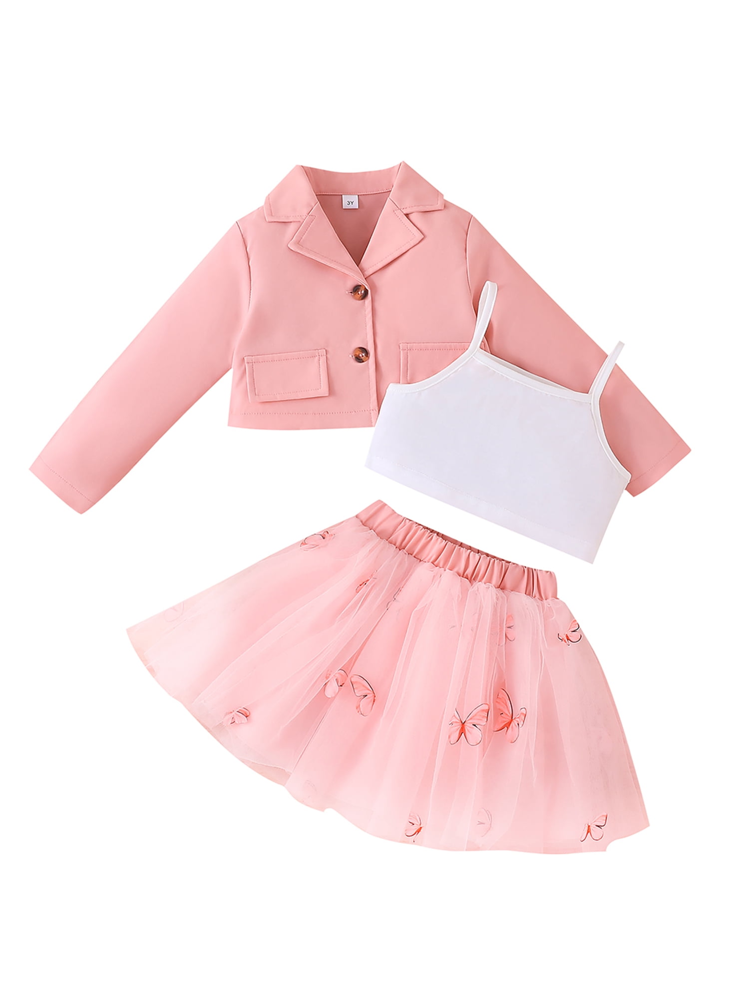 Bagilaanoe 3Pcs Little Girls Fall Outfits Sleeveless Camisole Tops ...