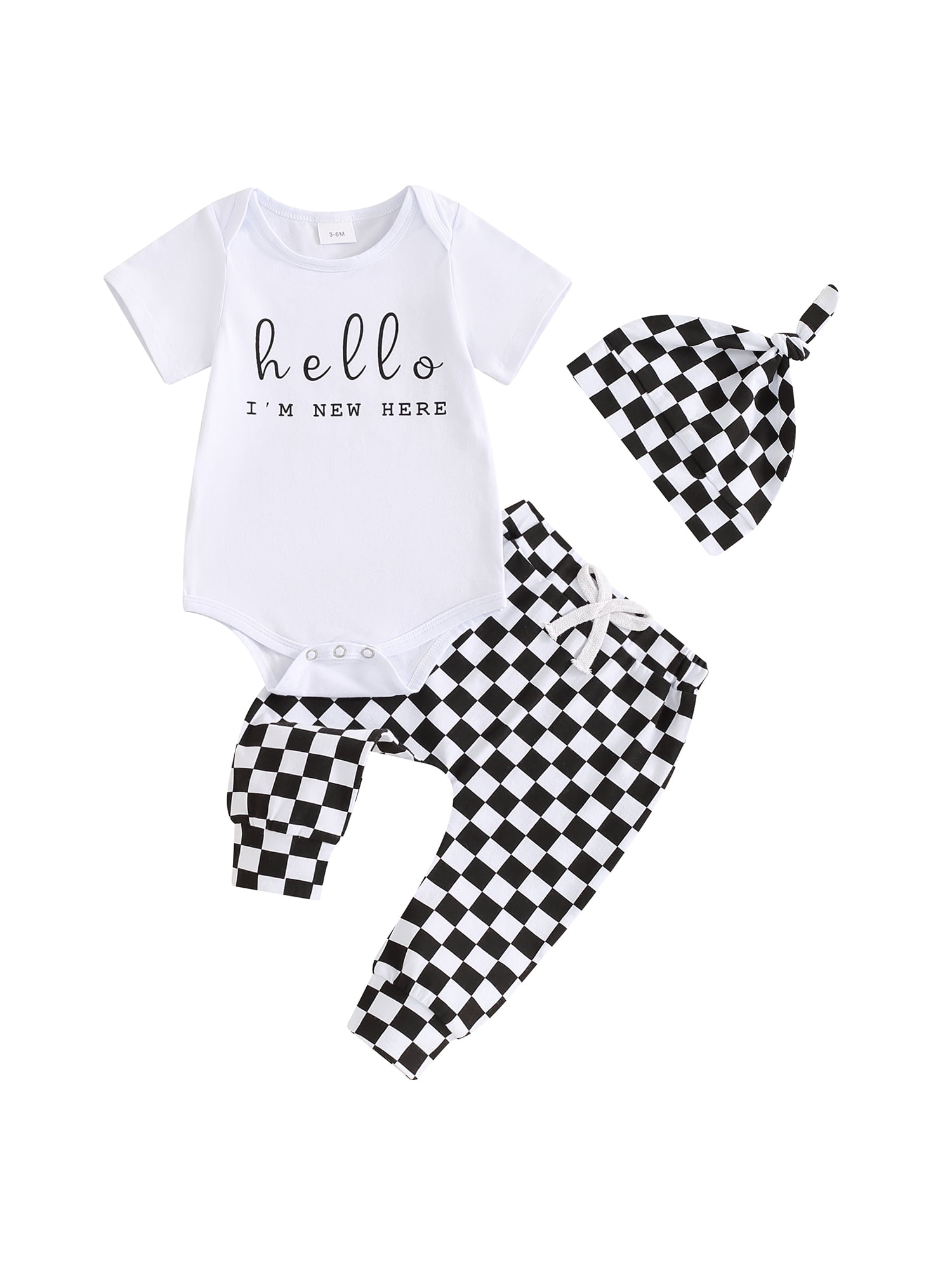 Bagilaanoe 3pcs Newborn Baby Girl Boy Summer Outfits Pants Set Letter ...