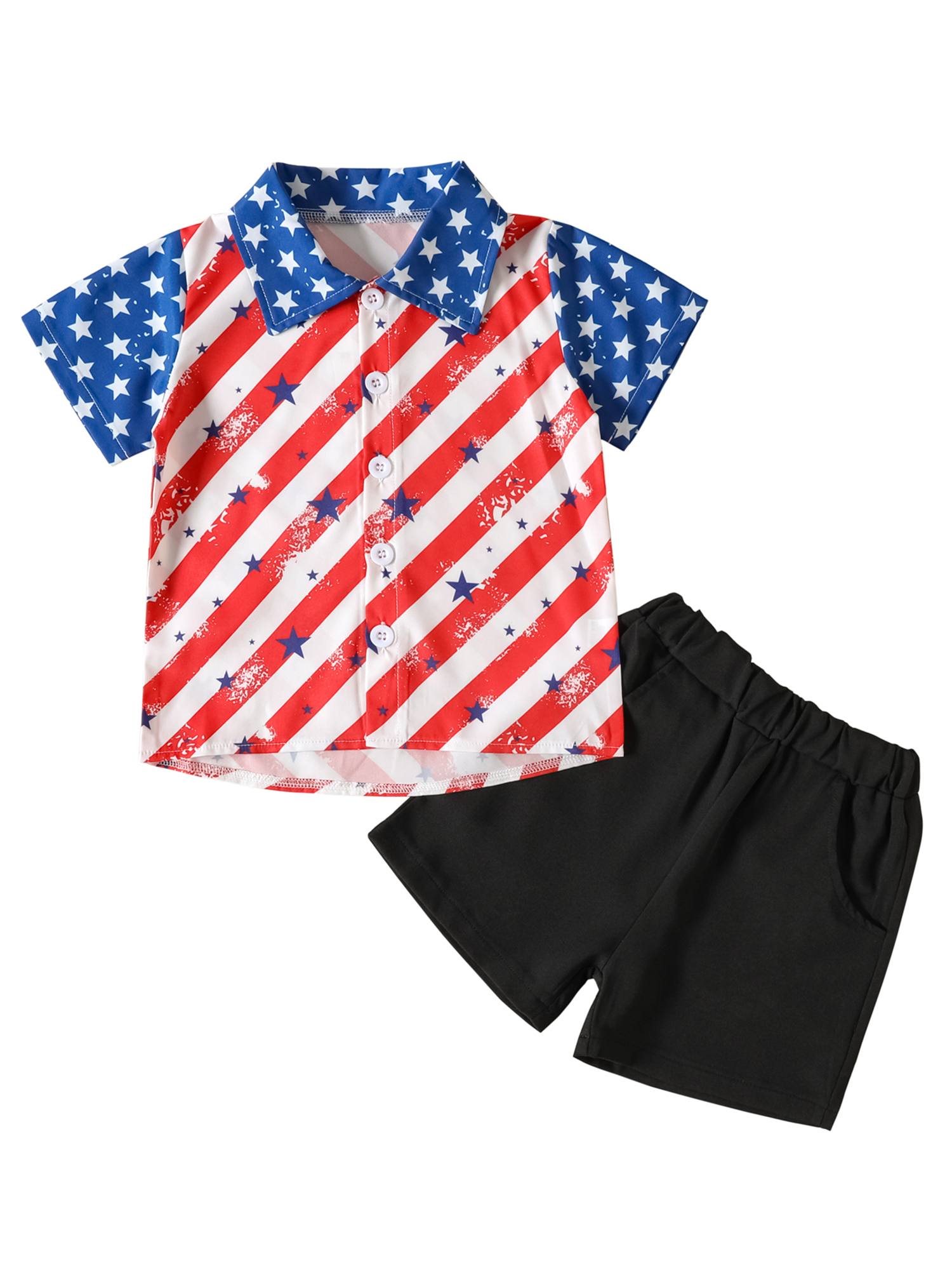 Bagilaanoe 4th of July Clothes for Toddler Baby Boys Short Sleeve Stars ...