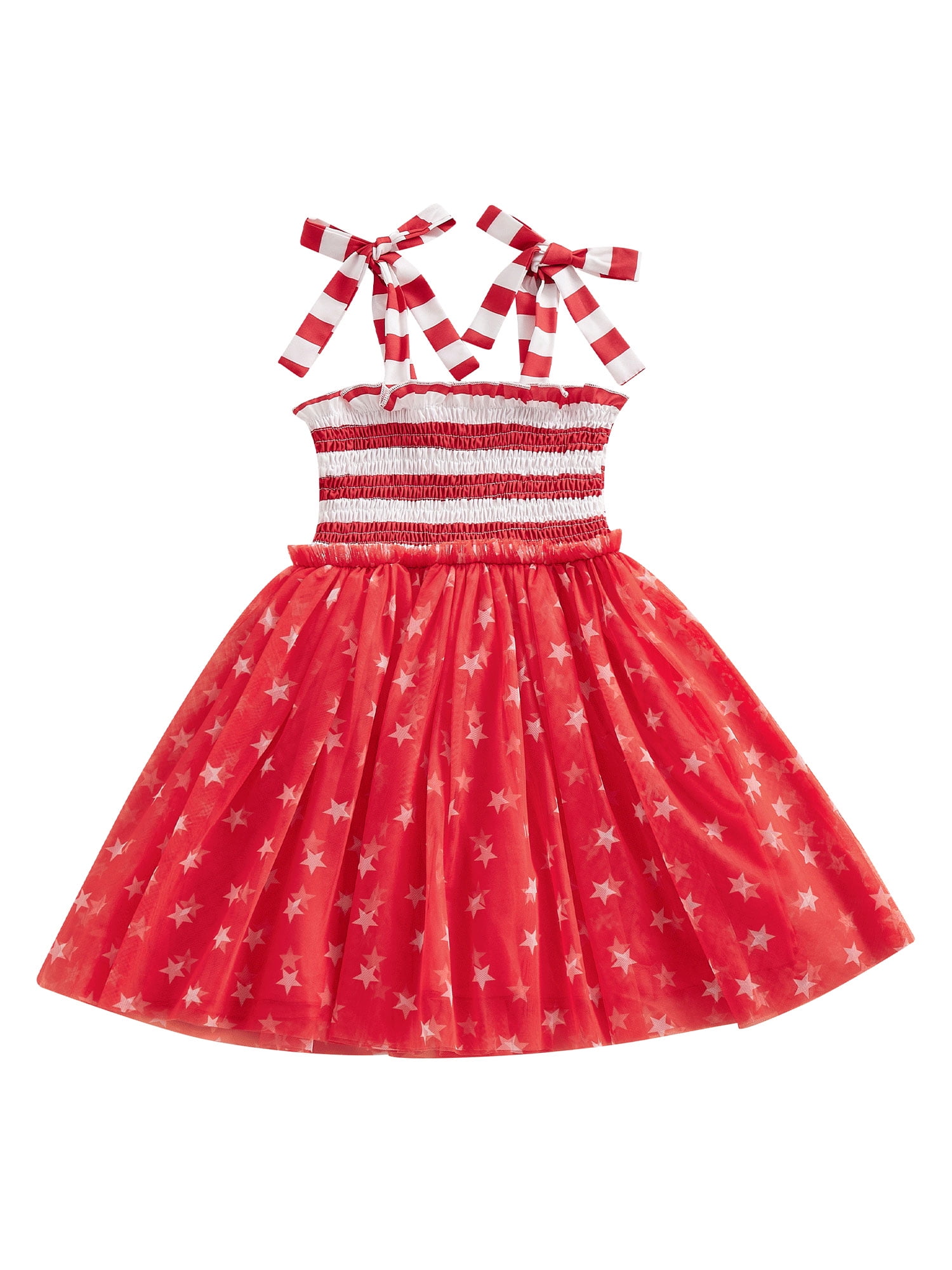 Bagilaanoe 4th of July Dress for Little Girl Star Print Sleeveless A ...