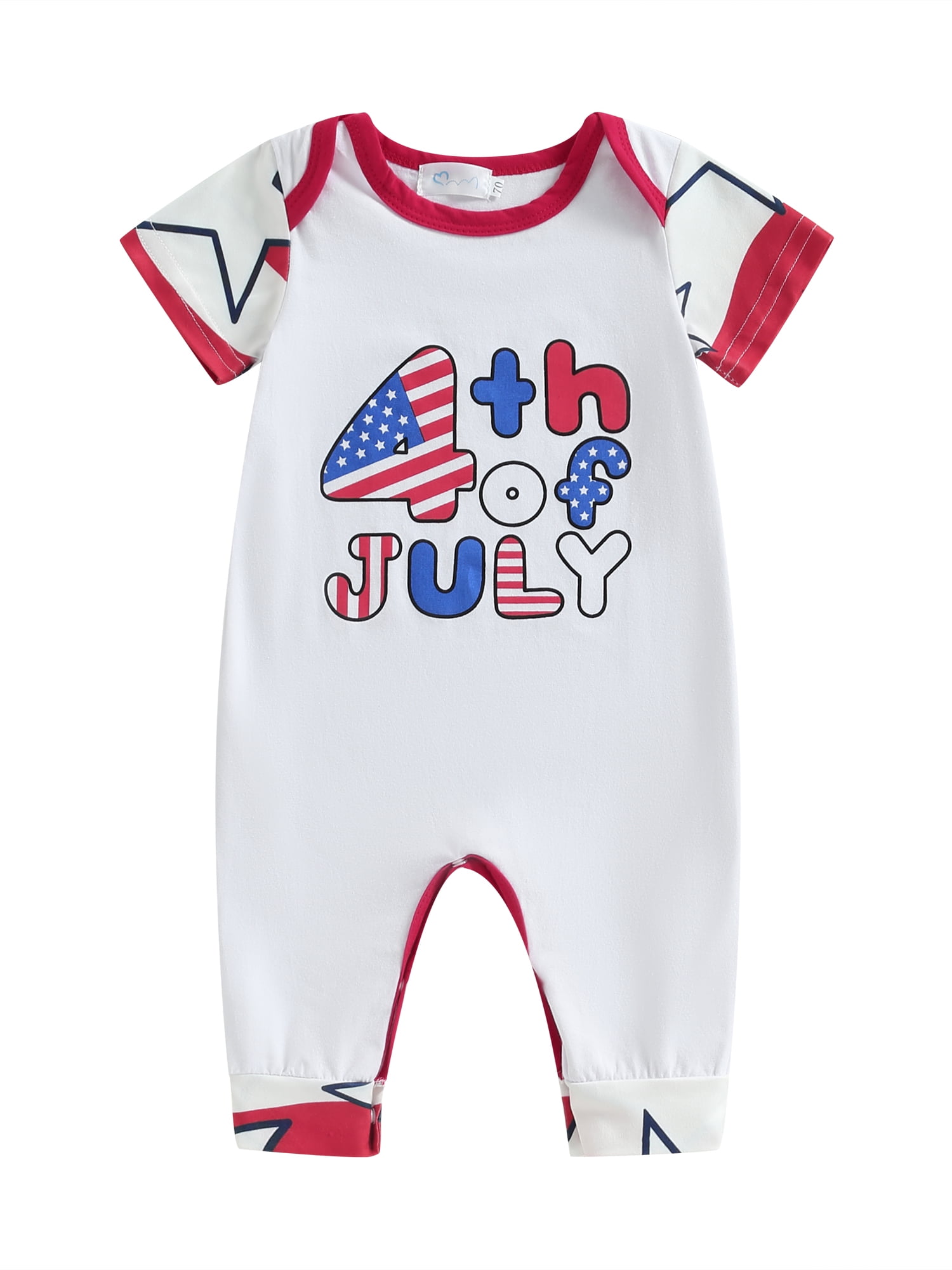 Bagilaanoe 4th of July Jumpsuit for Newborn Baby Boy Short Sleeves ...