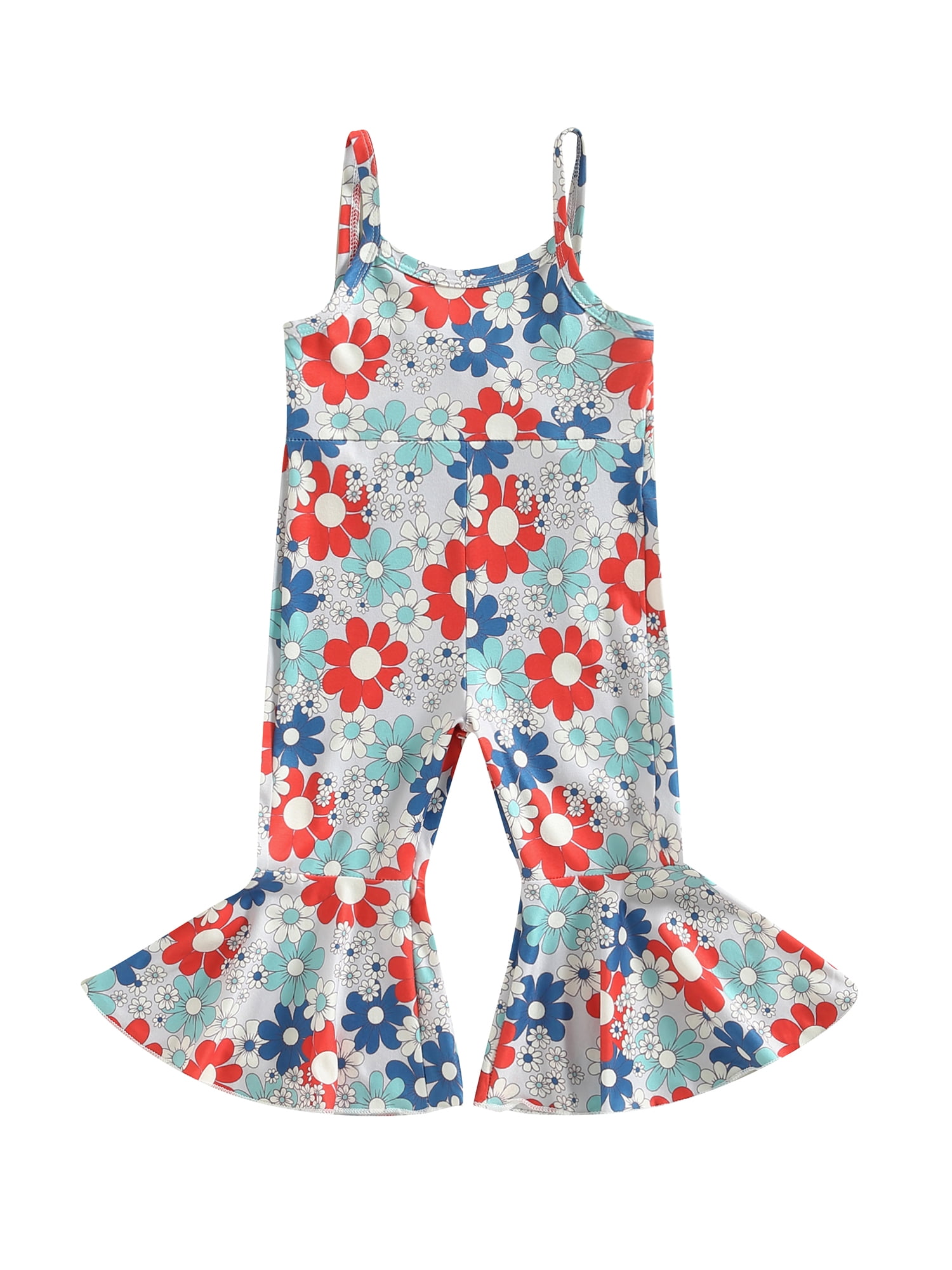 Bagilaanoe 4th of July Jumpsuit for Toddler Baby Girl Sleeveless Print ...