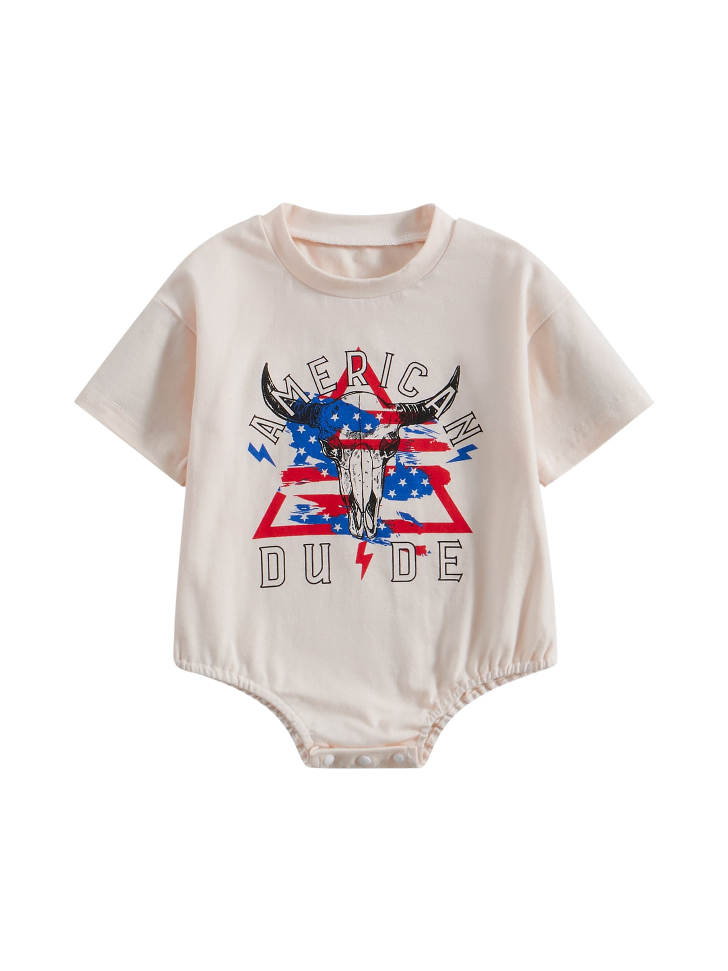Bagilaanoe 4th of July Newborn Baby Boys Girl Rompers Print Short Sleeve Bodysuit 3M 6M 12M 18M ...