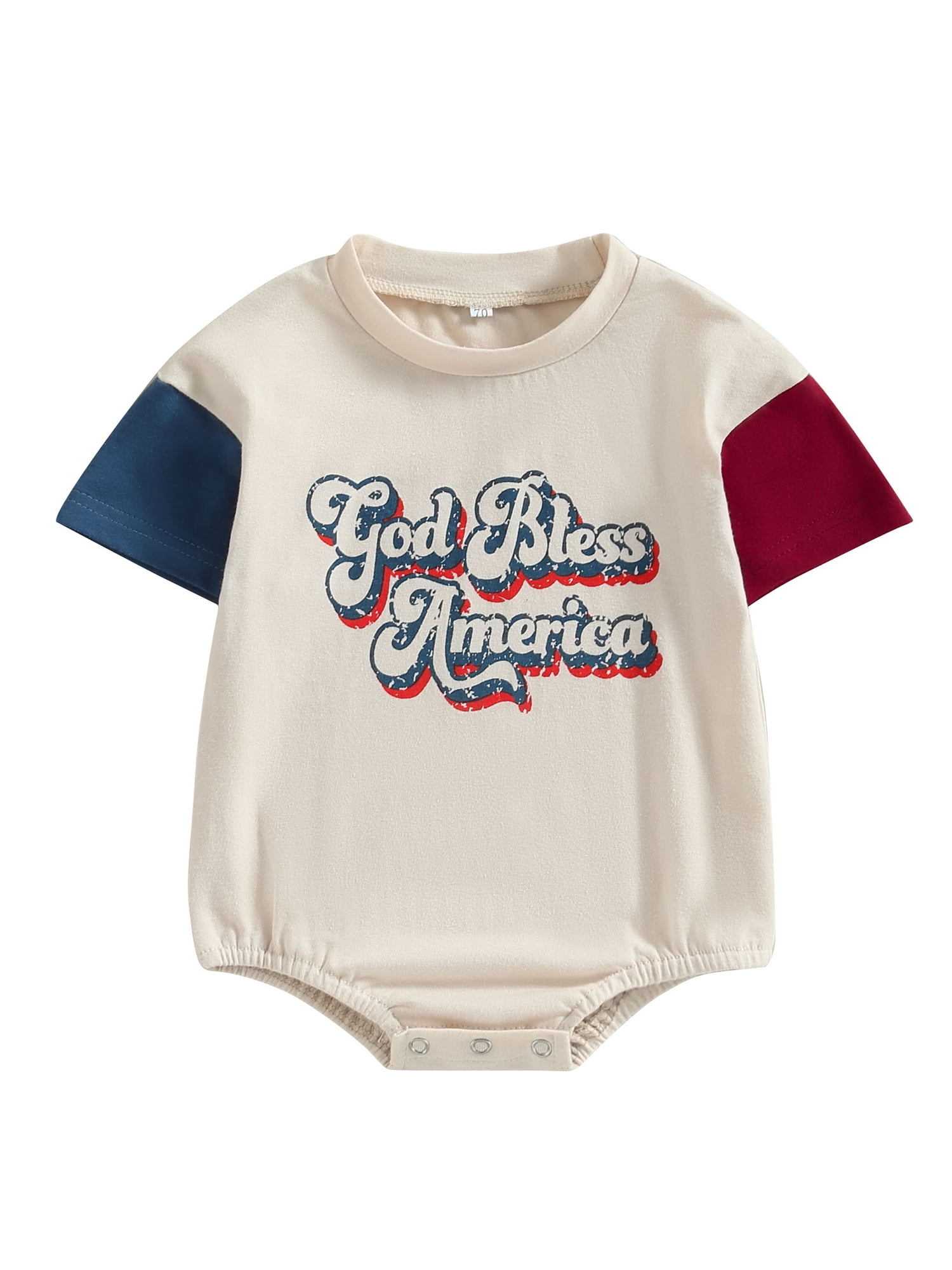 Bagilaanoe 4th of July Newborn Baby Girl Boy Rompers Letter Print Short Sleeve Bodysuit 6M 12M ...