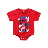 Baby Girl Boy 4th of July Outfit Sleeveless Popsicle Print Cotton Romper Independence Day Summer ...