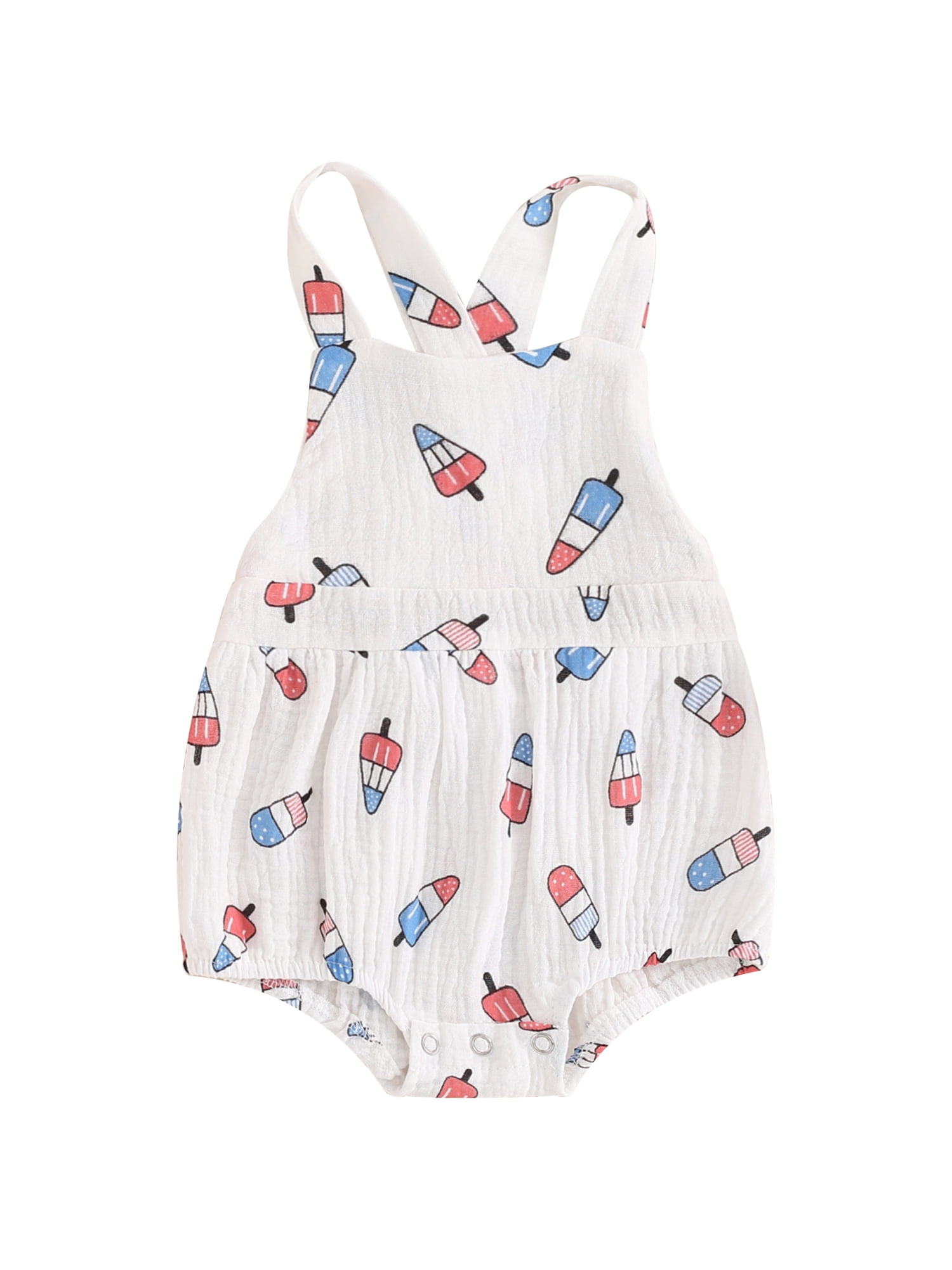 Bagilaanoe 4th of July Newborn Baby Girl Boys Rompers Print Short Sleeve Bodysuit 6M 12M 18M 24M ...