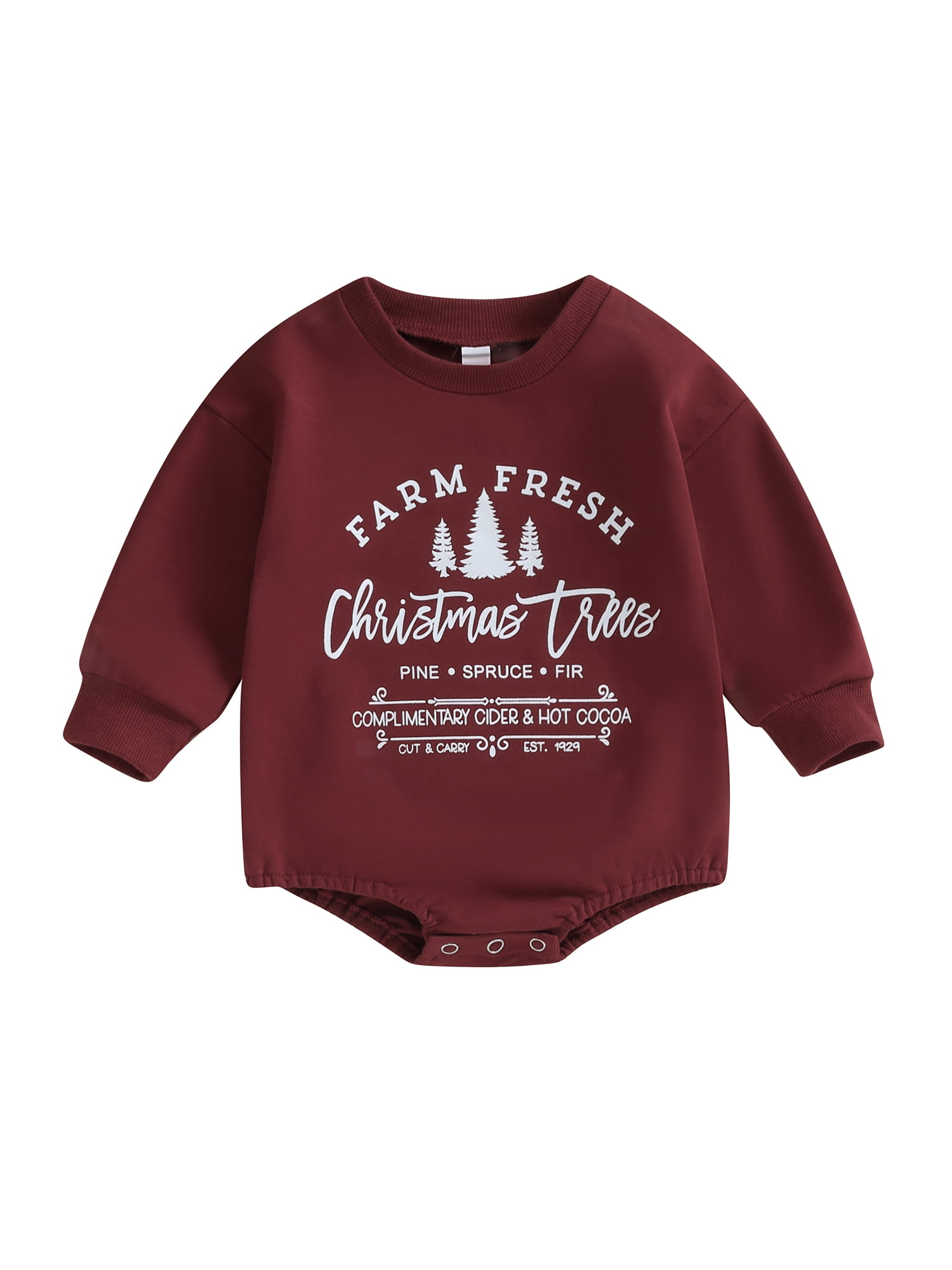 Bagilaanoe Baby Girl Boy Christmas Romper Sweatshirt Newborn Long Sleeve Bodysuits Letter Print ...