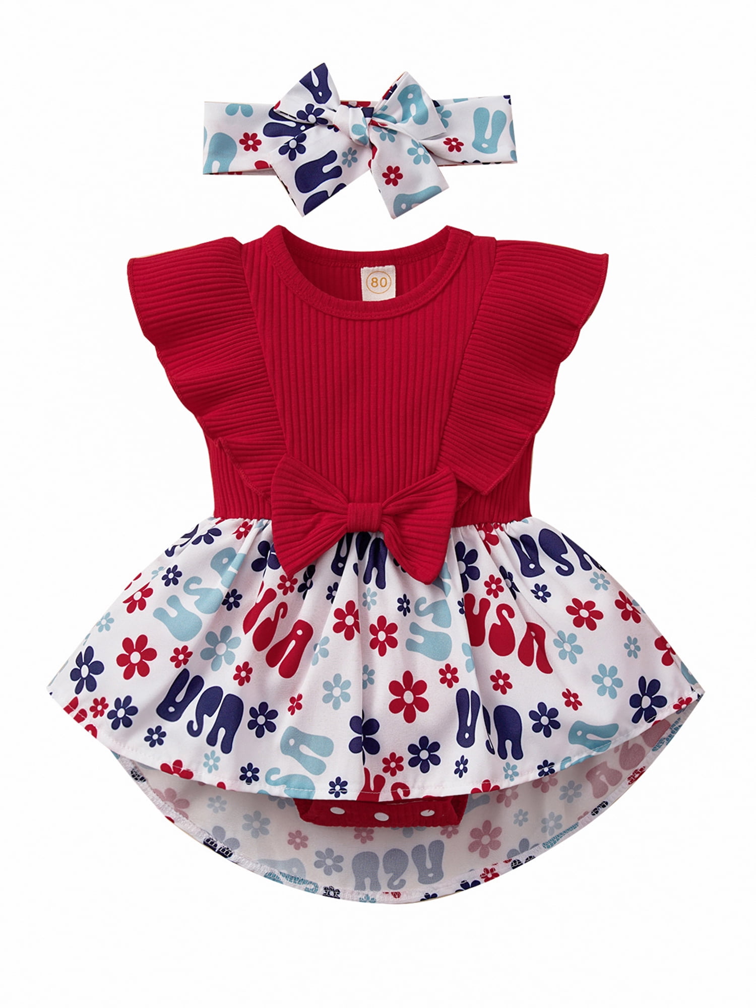 Bagilaanoe Baby Girls Independence Day Outfits 0-18M 4th of July Romper ...