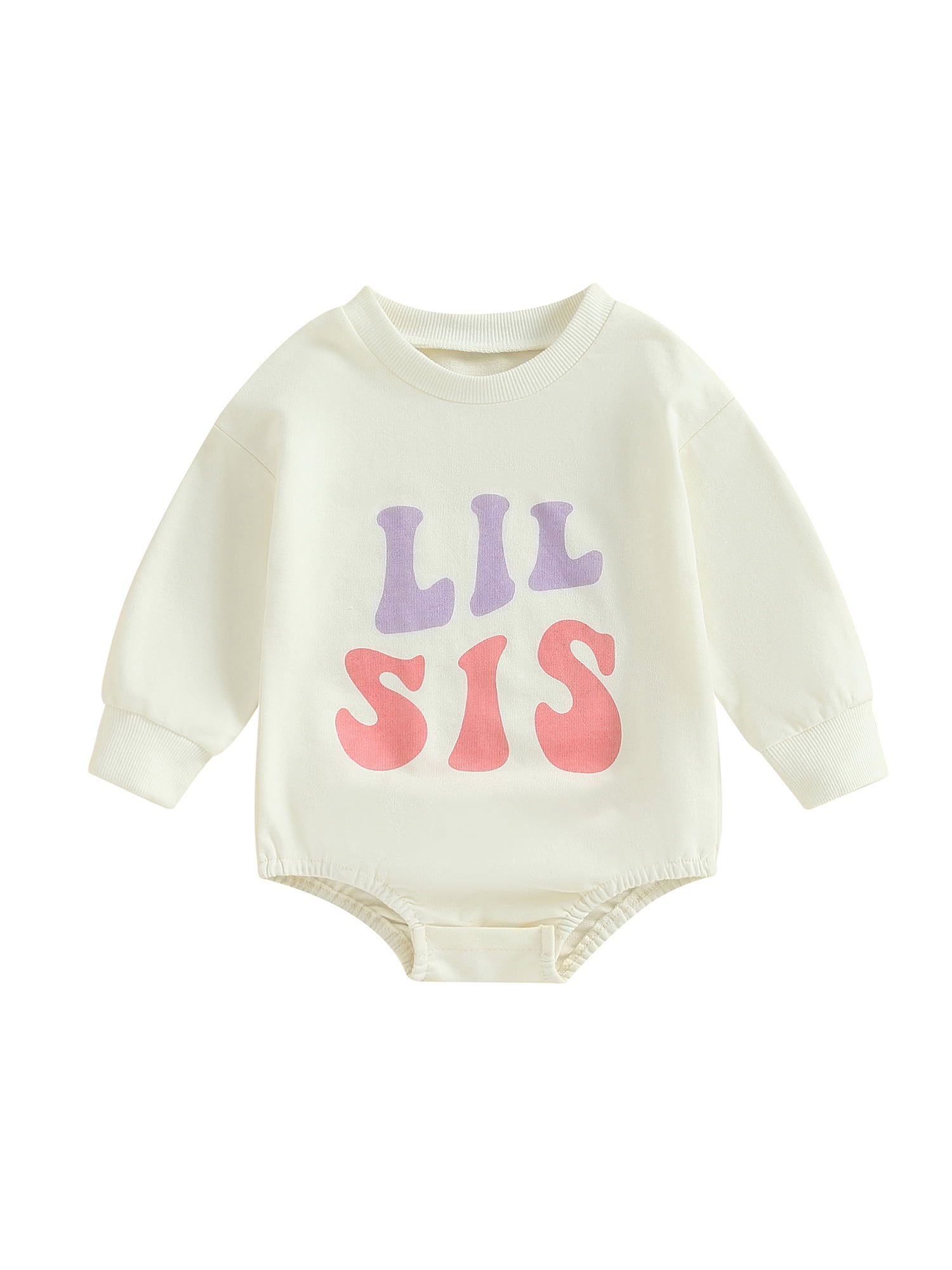 Bagilaanoe Baby Sister Matching Clothing Toddler Girls Oversized Romper Sweatshirt Long Sleeve ...