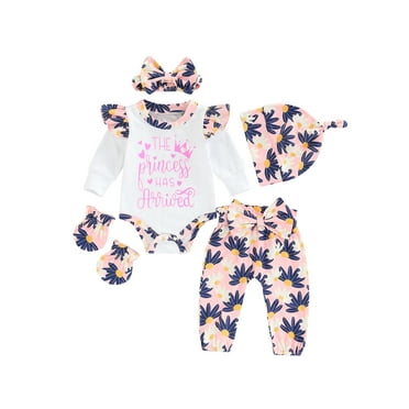 Canis Newborn Baby Girls 3Pcs Outfit Set - Cotton Tops, Floral Pants, and Headband - Walmart.com