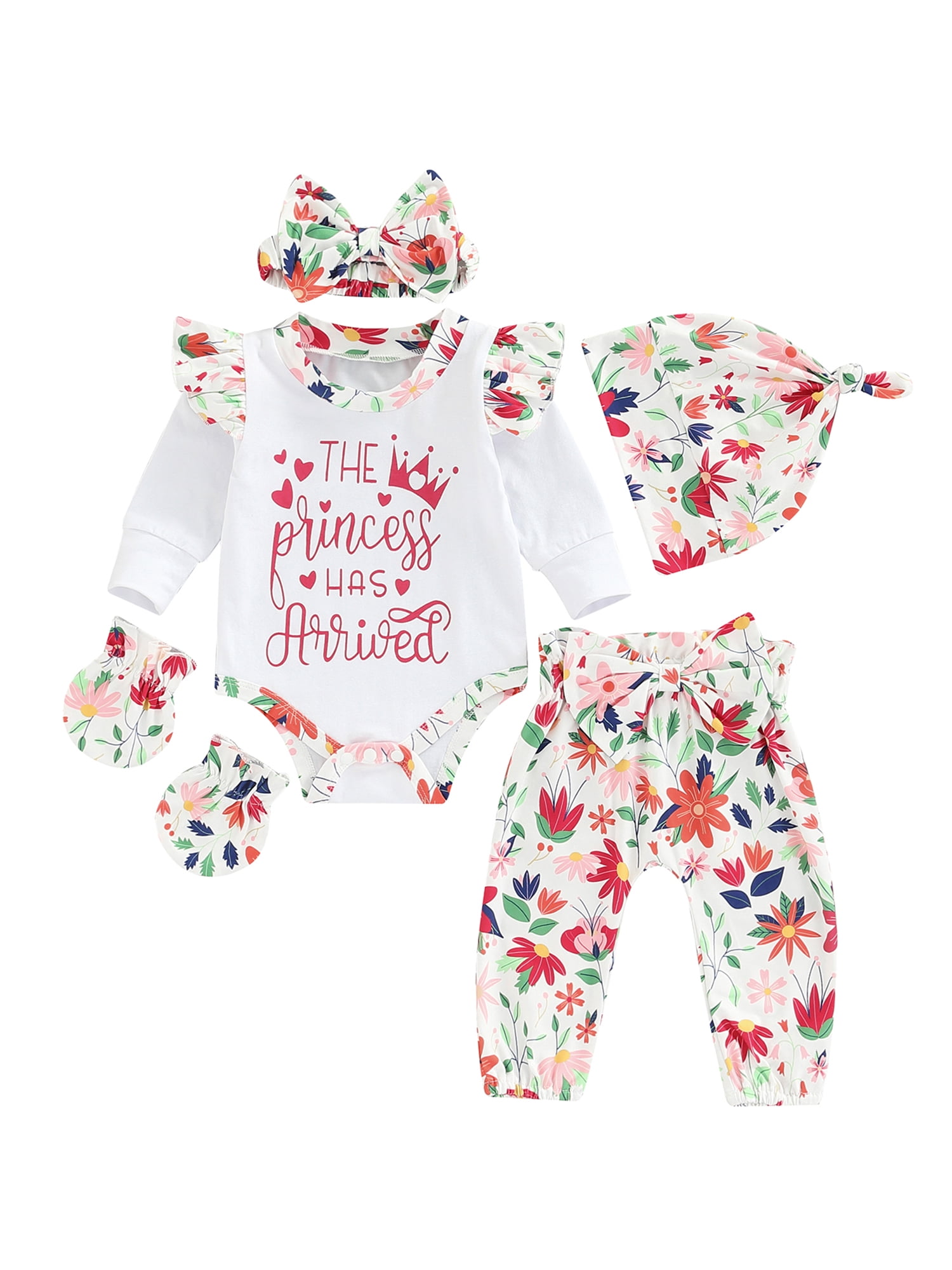 Bagilaanoe Coming Home Outfit for Newborn Baby Girl Long Sleeve Romper ...