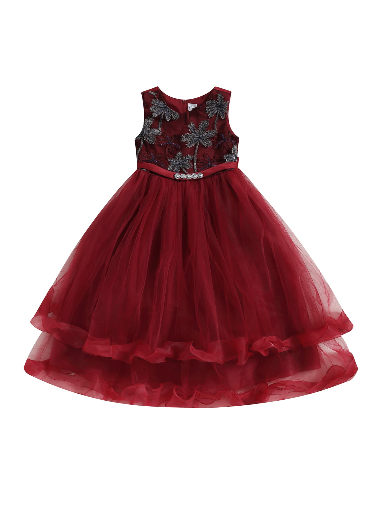 Bagilaanoe Girls Formal Dress Rhinestone Sleeveless A-line Princess ...