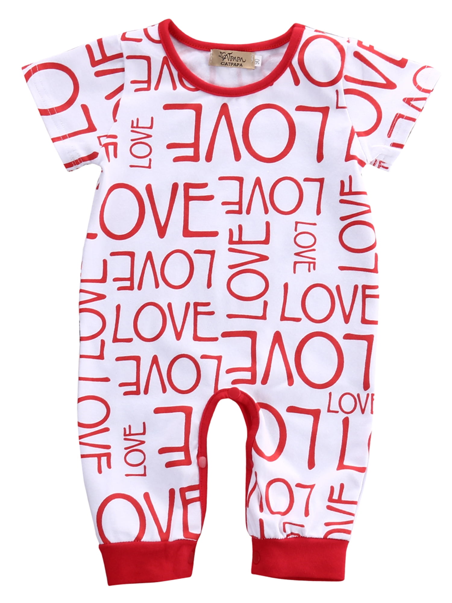 Bagilaanoe Infant Baby Girl LOVE Romper Jumpsuit Bodysuit Outfit Kids Clothes Valentine's Day ...