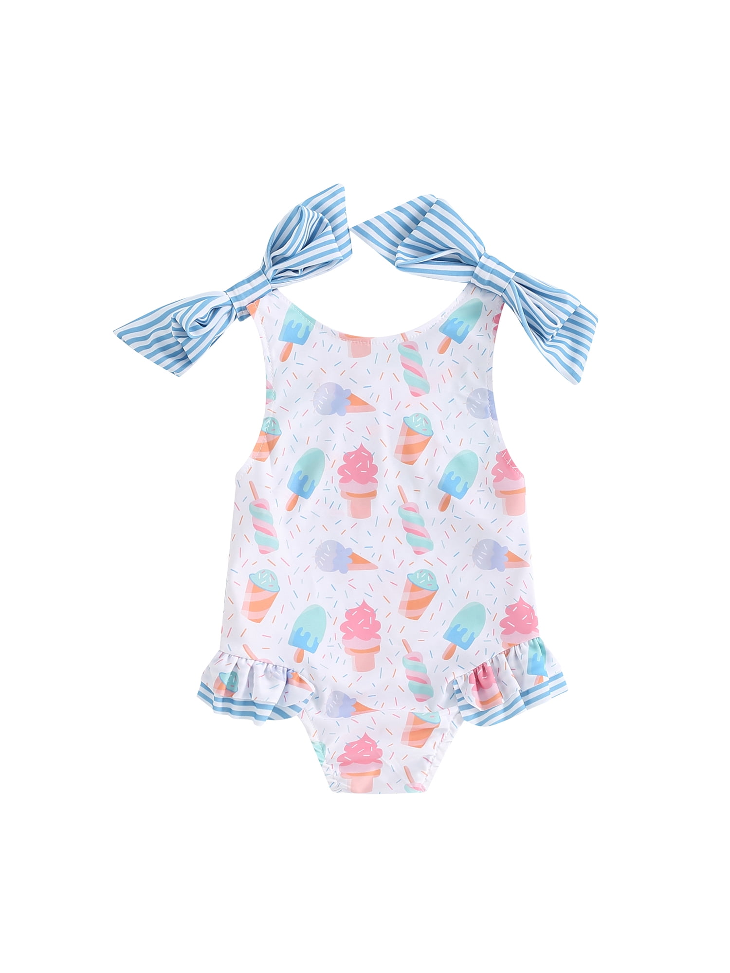 Bagilaanoe Little Baby Girl One-Piece Swimsuit Toddler Print Sleeveless Swimwear 18M 24M 3T 4T ...