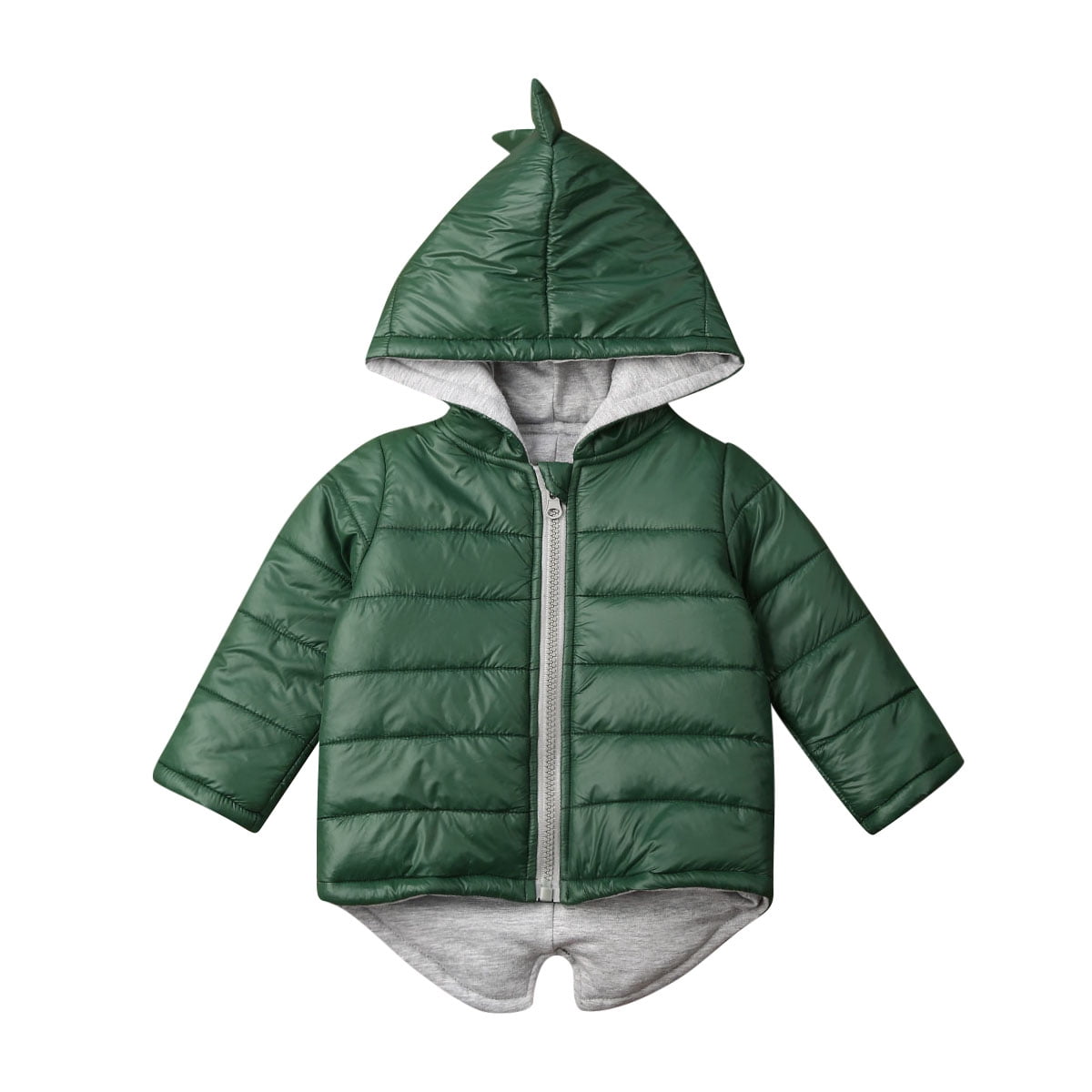 Bagilaanoe Little Boy Girl Quilted Puffer Hooded Jacket Dinosaur Winter Lightweight Long Sleeve ...