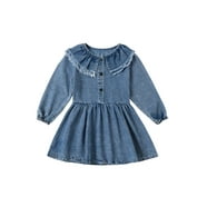 YEEDISON Toddler Girl Fall Clothes Floral Print Long Flying Sleeve Girls Dress Boho Kids Dresses ...