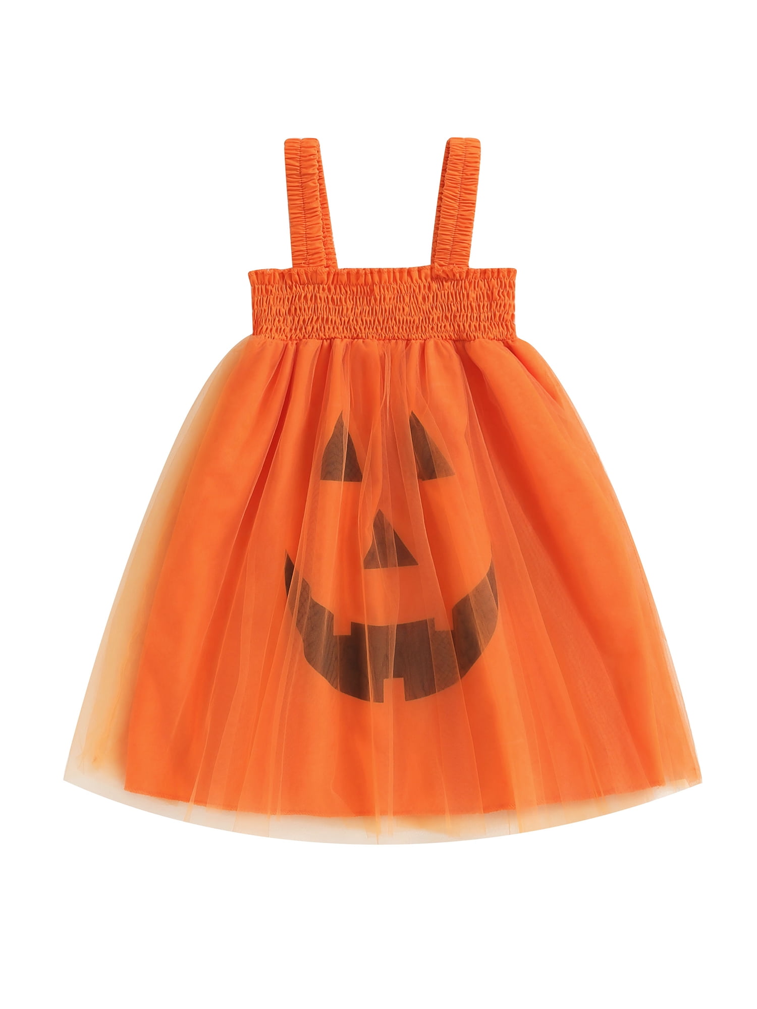 Bagilaanoe Little Girl Halloween Costume Pumpkin Print Sleeveless A ...