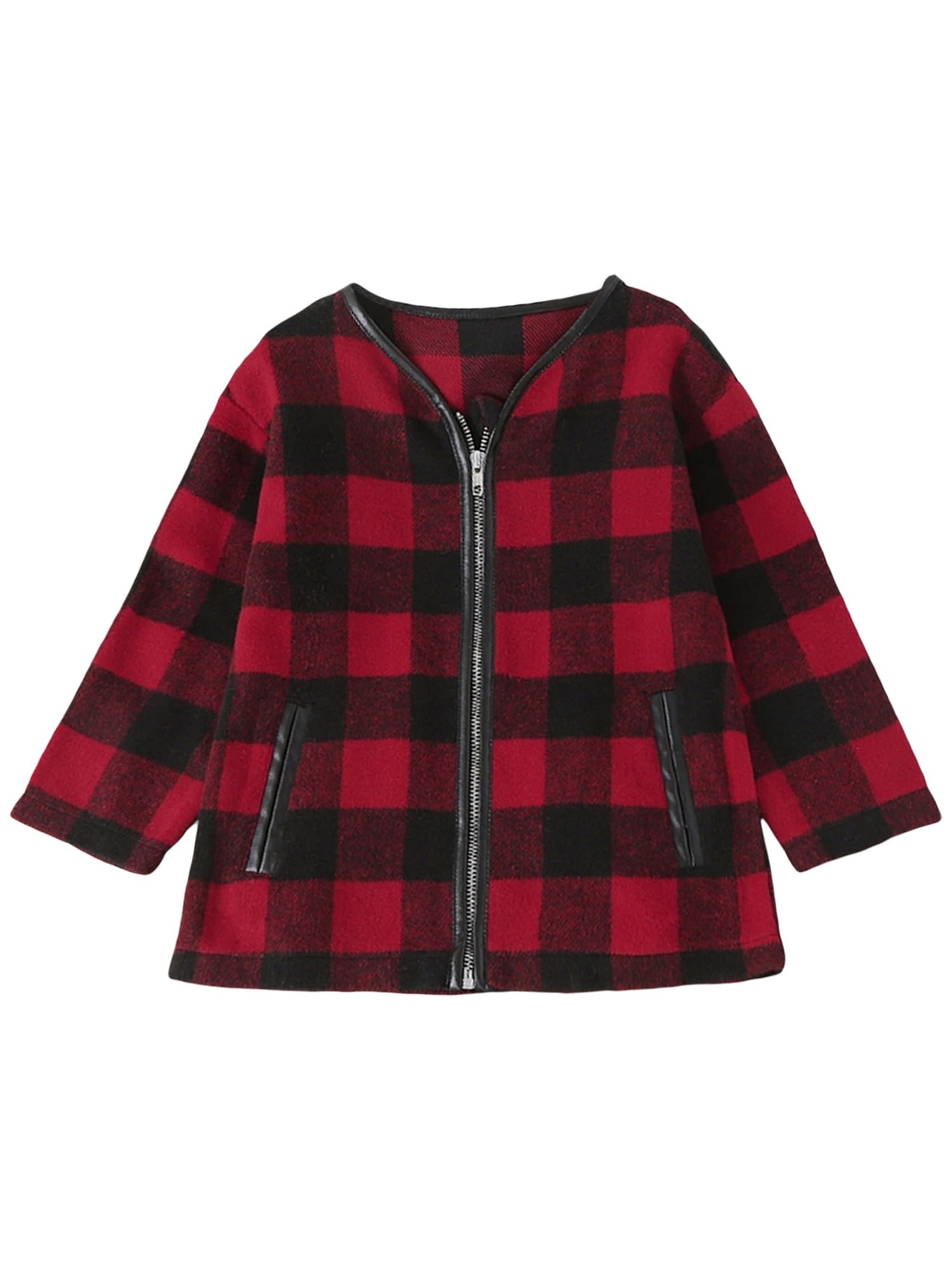 Bagilaanoe Little Girls Fall Shirt Jacket Toddler Plaid Long Sleeve ...