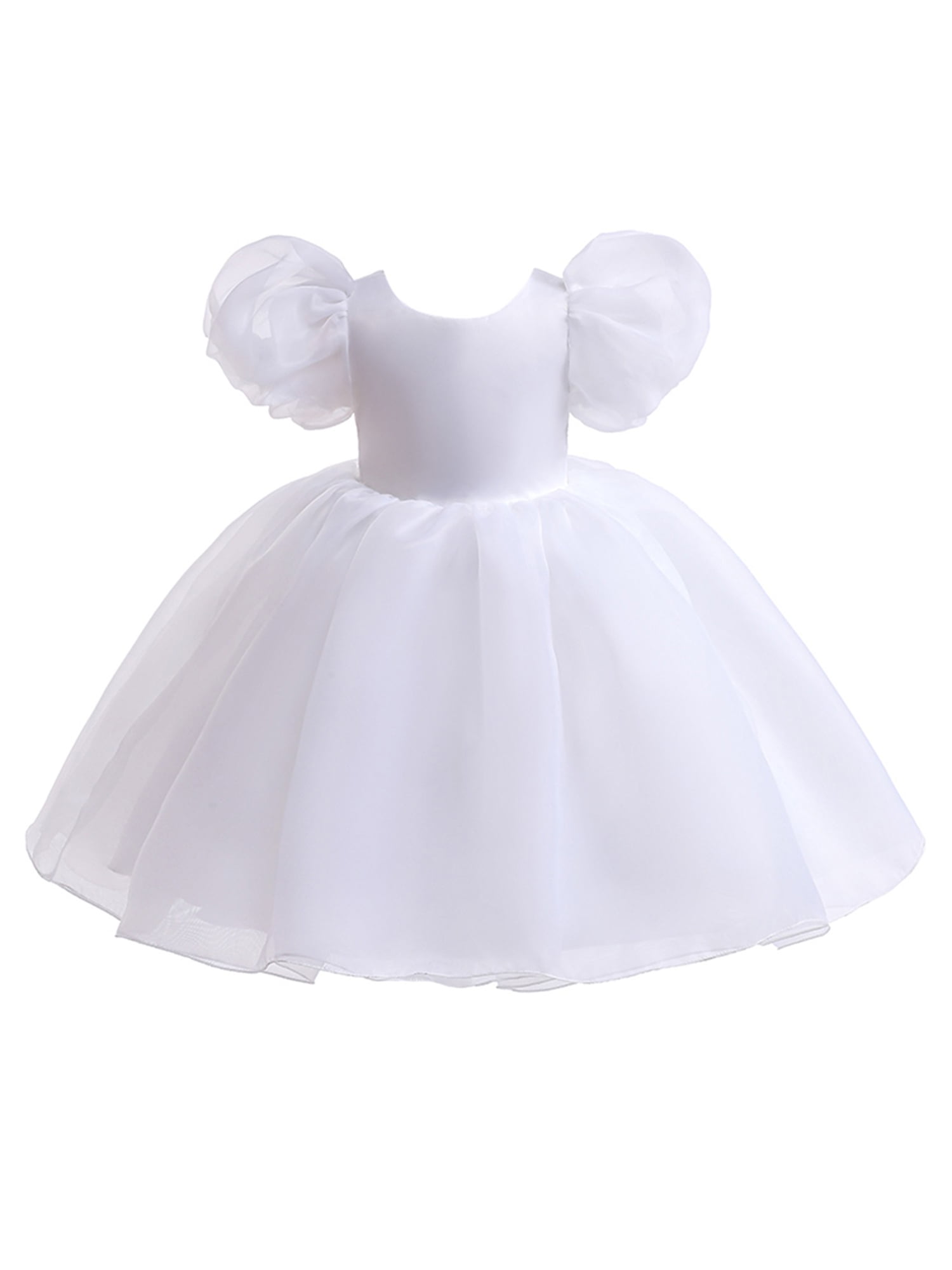 Bagilaanoe Little Girls Formal Dress Puff Sleeve A-line Princess ...