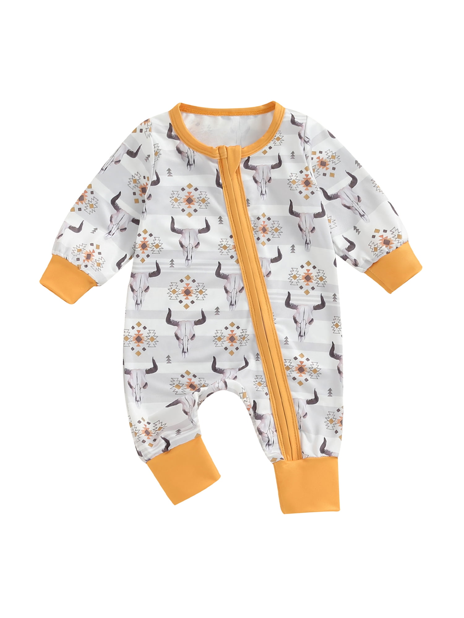 Bagilaanoe Newborn Baby Boy Girls One-pieces Print Long Sleeve Jumpsuit 3M 6M 12M 18M Infant ...