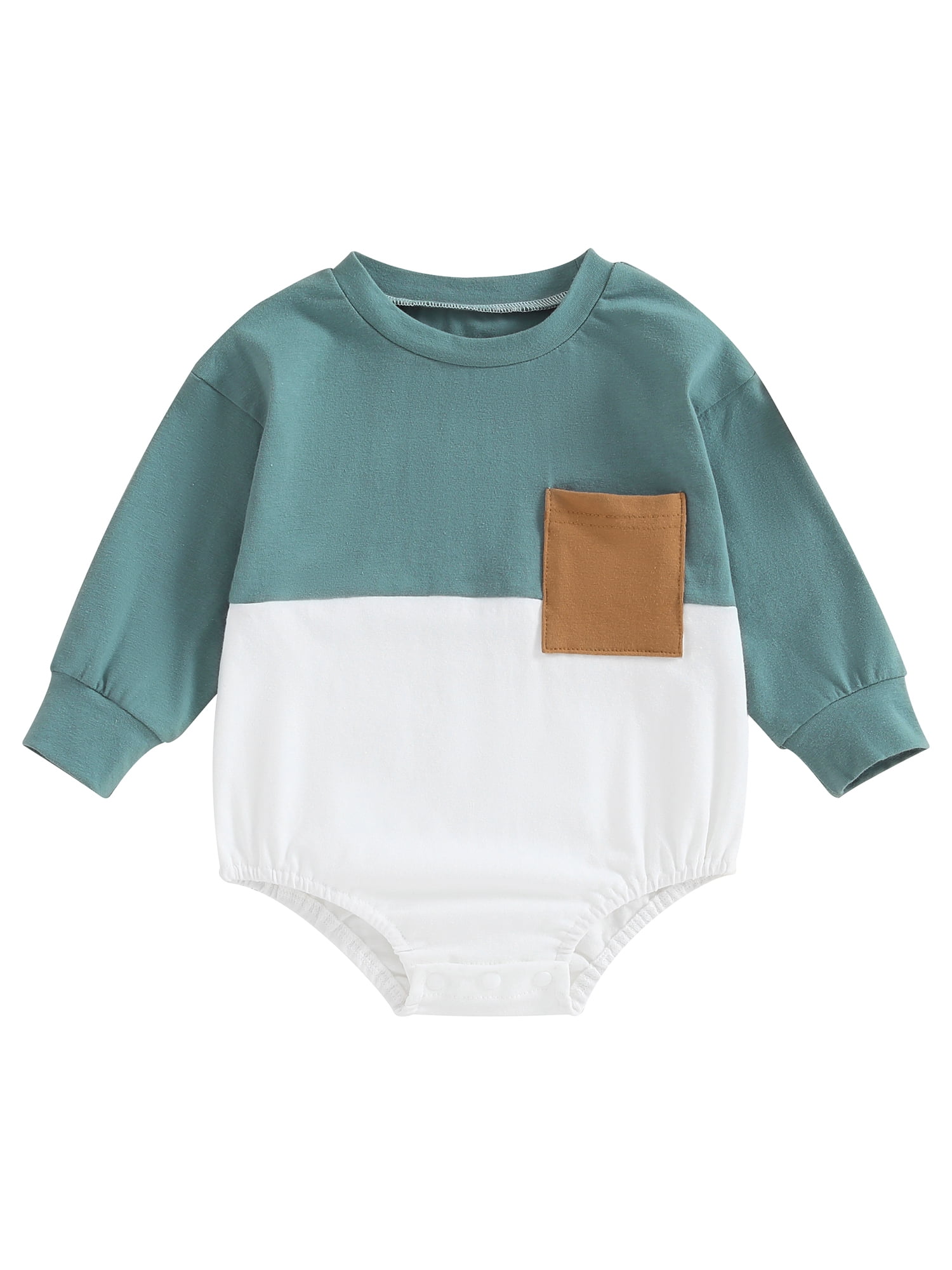 Bagilaanoe Newborn Baby Boy Oversized Romper Sweatshirt Long Sleeve Bodysuits Contrast Color ...