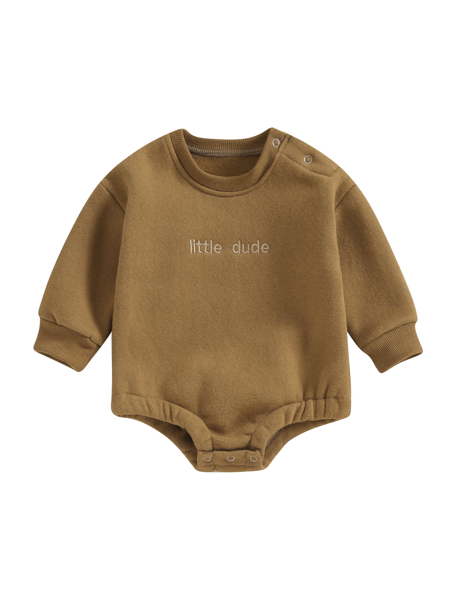 Bagilaanoe Newborn Baby Boy Winter Warm Romper Sweatshirt Long Sleeve Bodysuits Letter ...