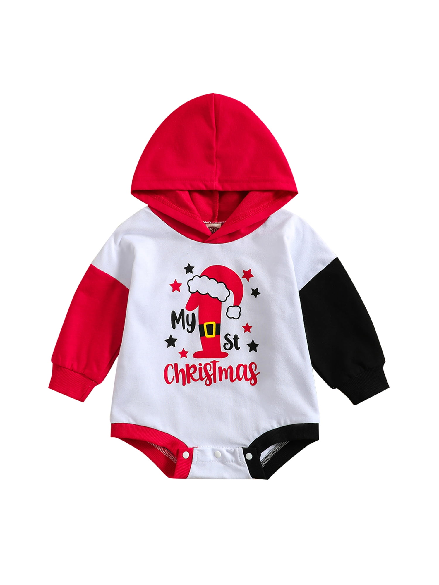 Bagilaanoe Newborn Baby Girl Boy Christmas Romper Sweatshirt Long Sleeve Bodysuit Letters Print ...