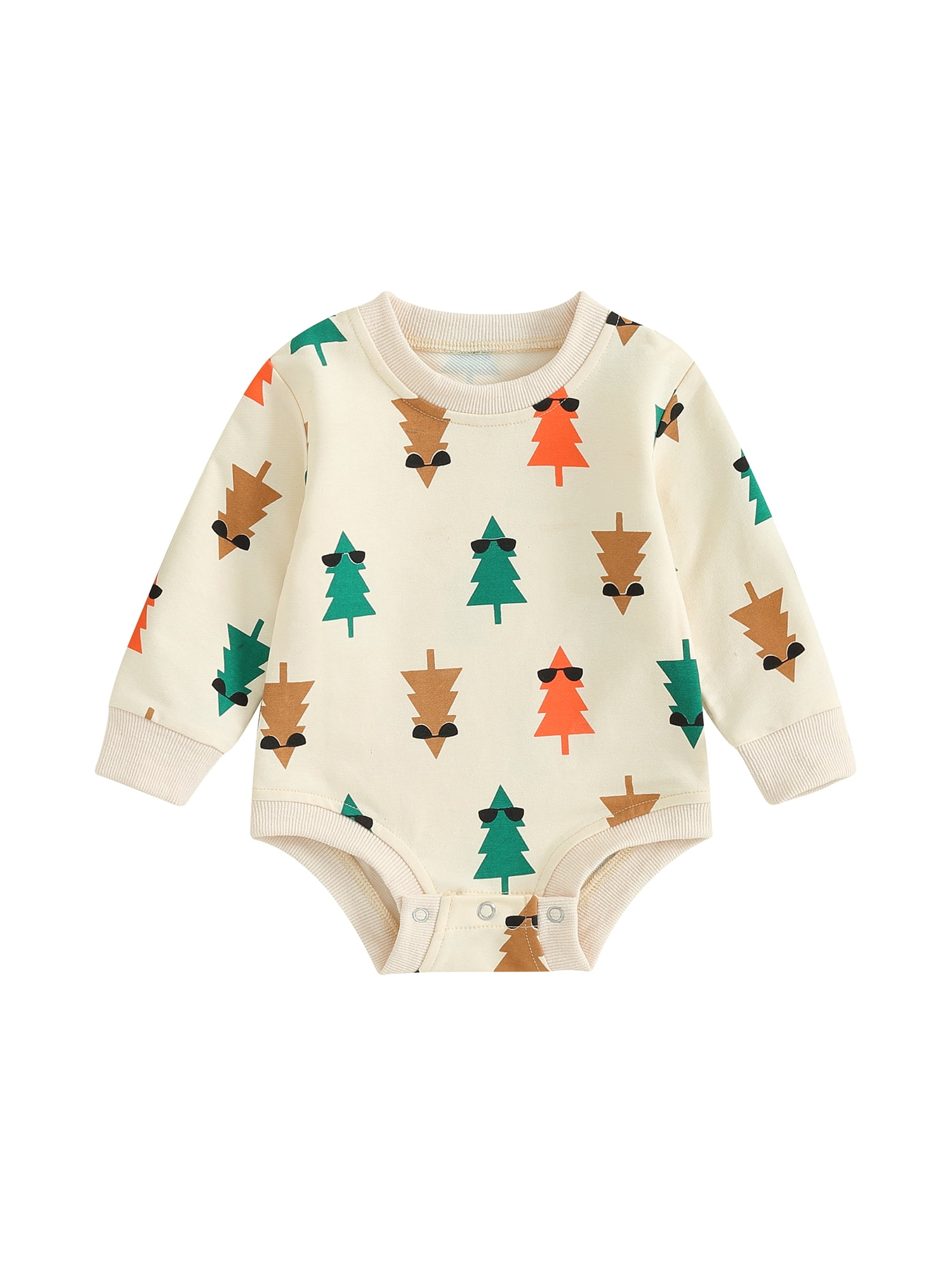 Bagilaanoe Newborn Baby Girl Boy Christmas Romper Sweatshirt Long Sleeve Bodysuits Christmas ...