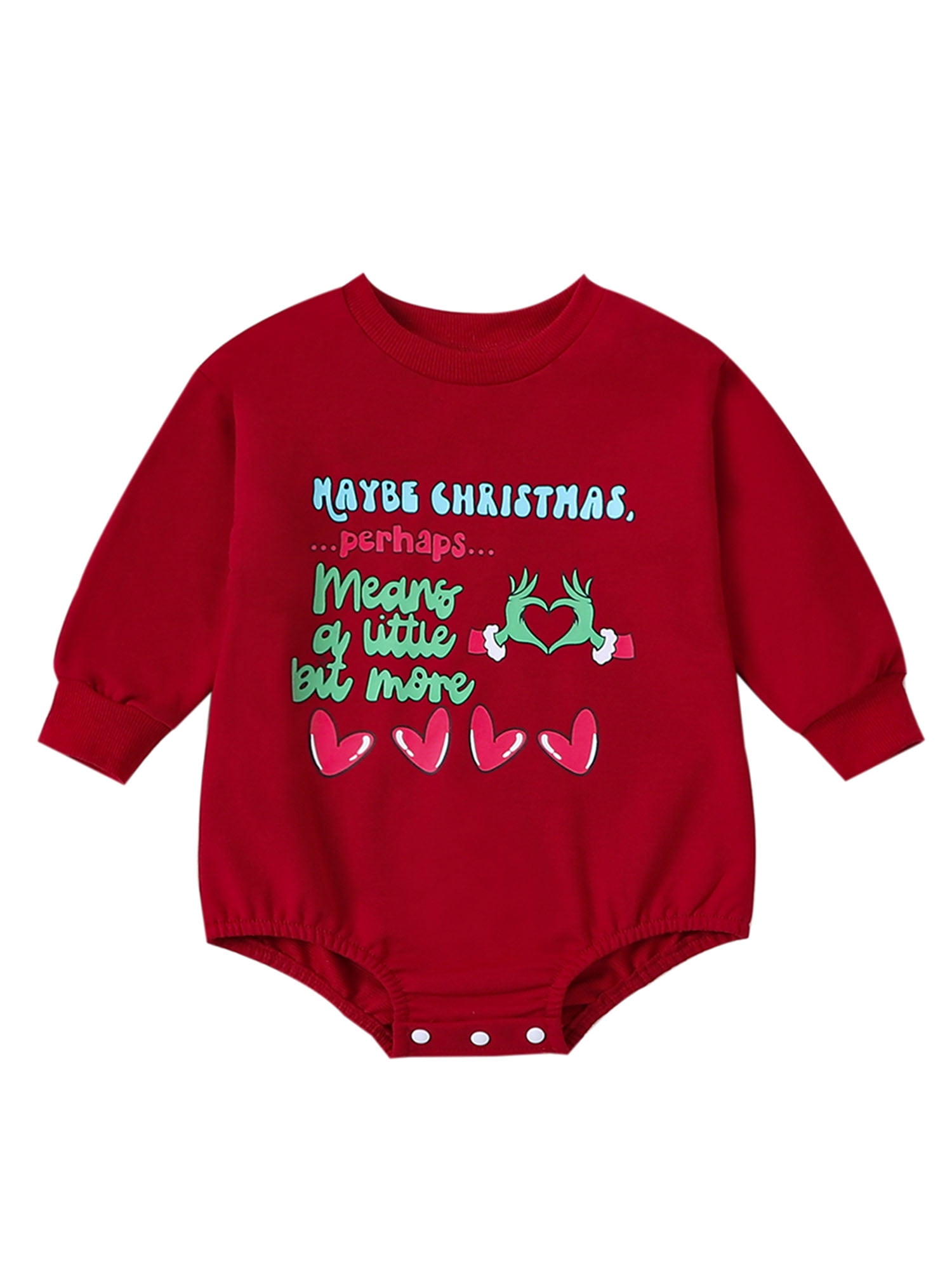 Bagilaanoe Newborn Baby Girl Boy Christmas Romper Sweatshirt Long Sleeve Bodysuits Print ...