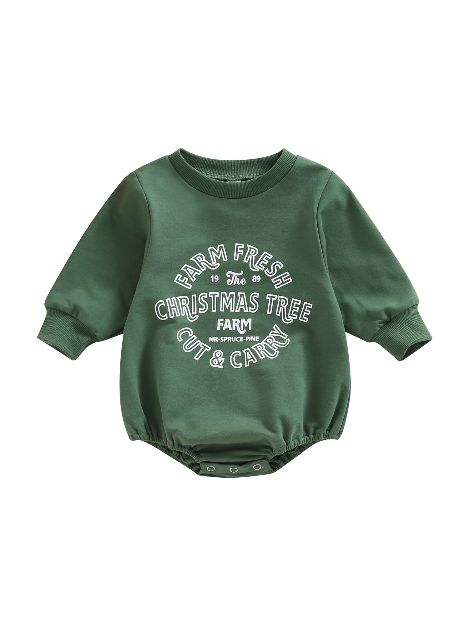 Bagilaanoe Newborn Baby Girl Boy Christmas Rompers Letters Print Long Sleeve Bodysuits 6M 12M ...