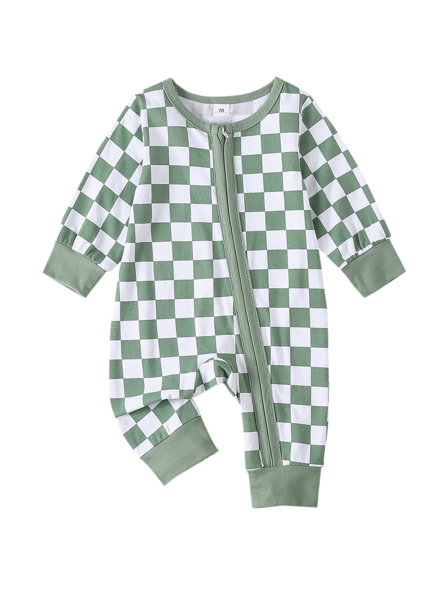 Bagilaanoe Newborn Baby Girl Boy Fall Pajamas Checkerboard Print Long ...